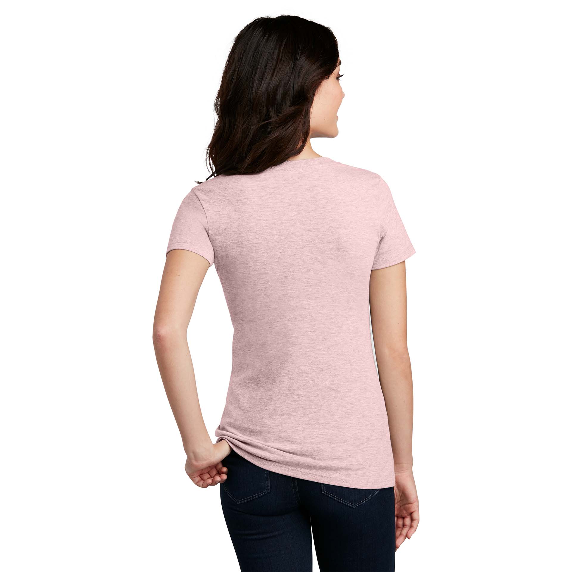 District DM1190L Women's Perfect Blend V-Neck Tee - Heathered Lavender ...