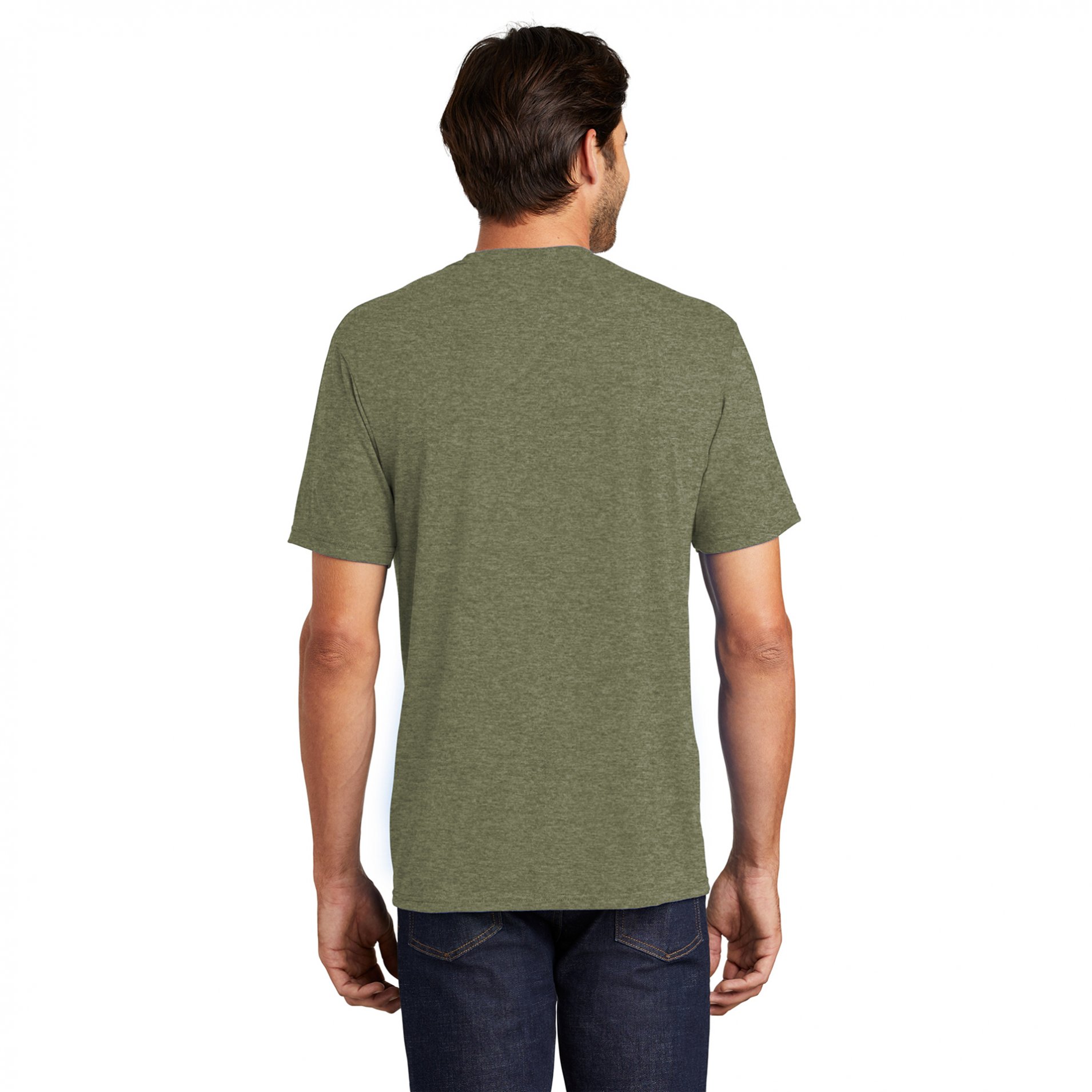 District DM130 Perfect Tri Crew Tee - Military Green Frost | FullSource.com