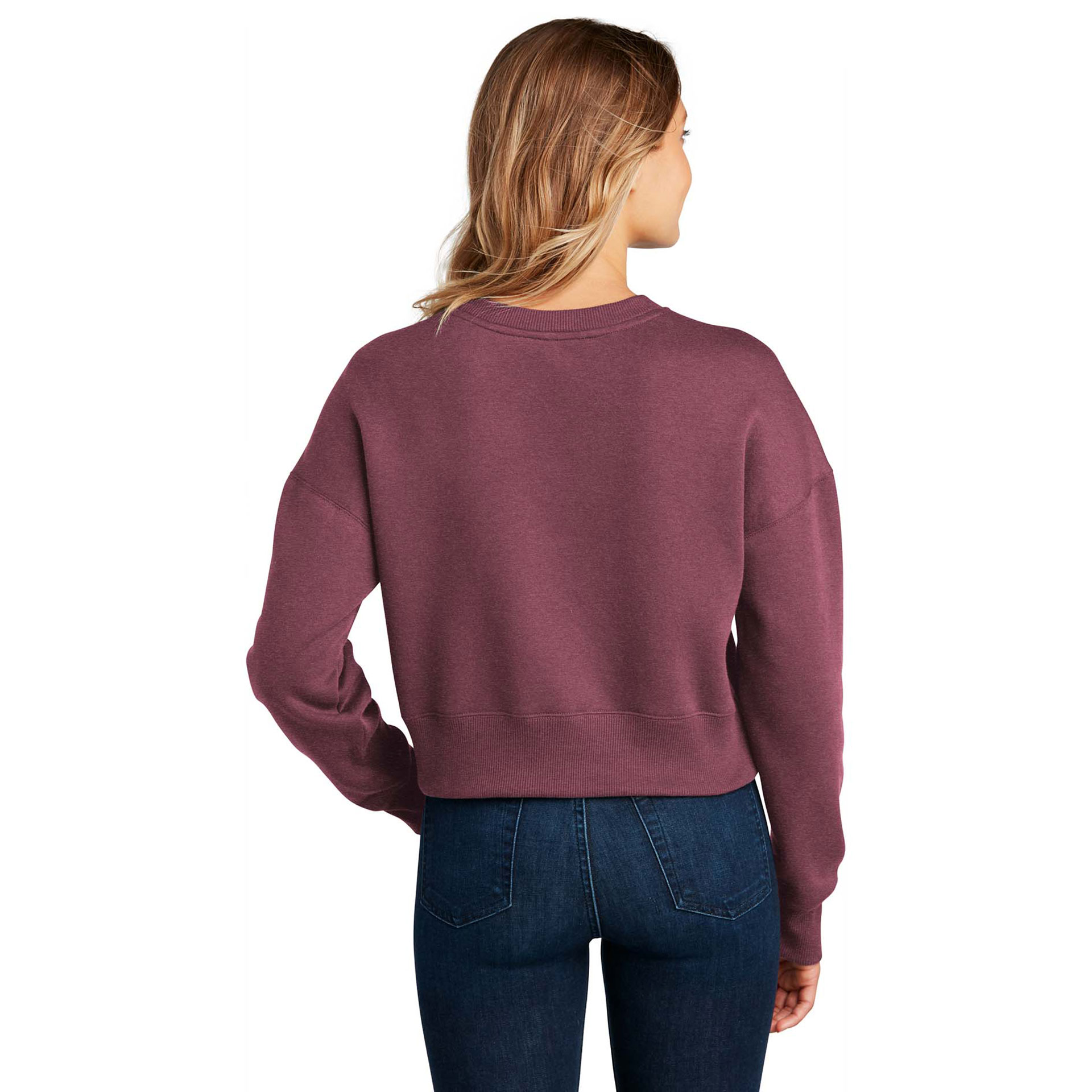 District DT1105 Women's Perfect Weight Fleece Cropped Crew - Heathered ...