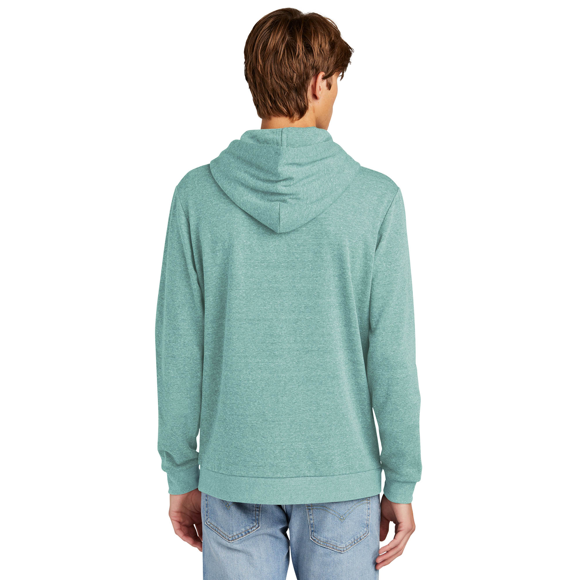 District DT1300 Perfect Tri Fleece Pullover Hoodie - Heathered Eucalyptus Blue | Full Source