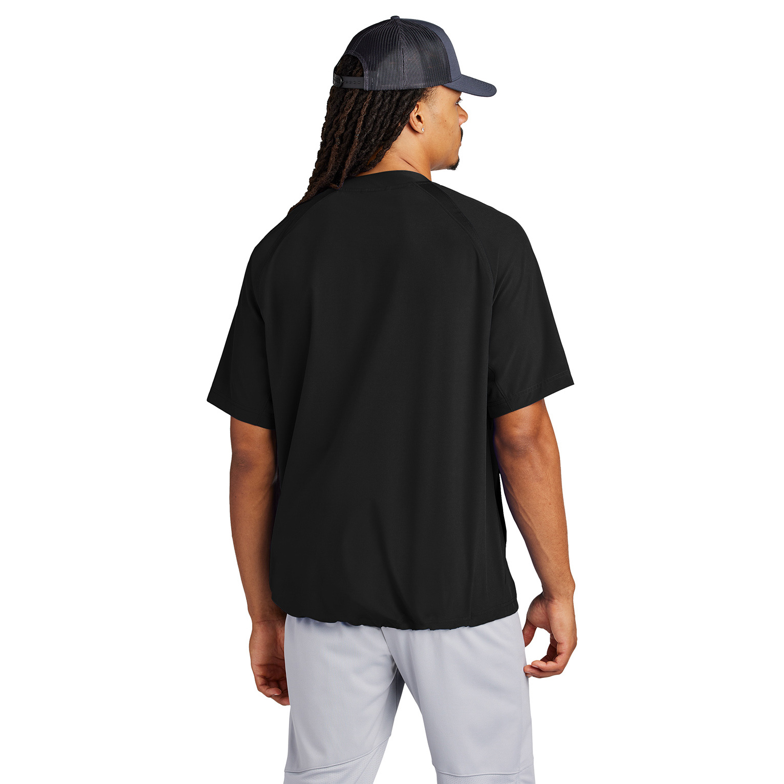 Sport-Tek JST489 Repeat 1/2-Zip Short Sleeve Jacket - Black | Full Source