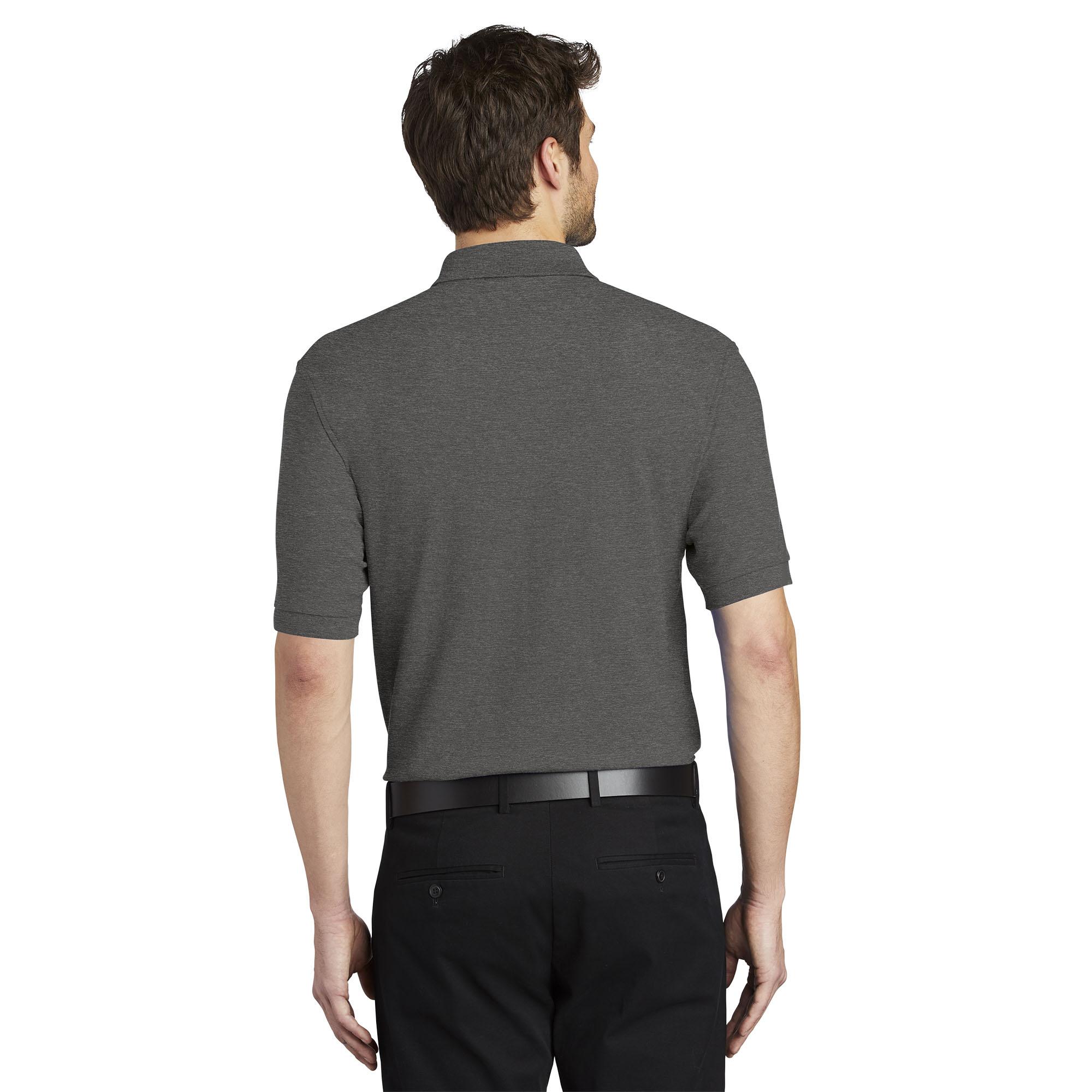 Port Authority K500 Silk Touch Polo - Charcoal Heather Grey | Full Source