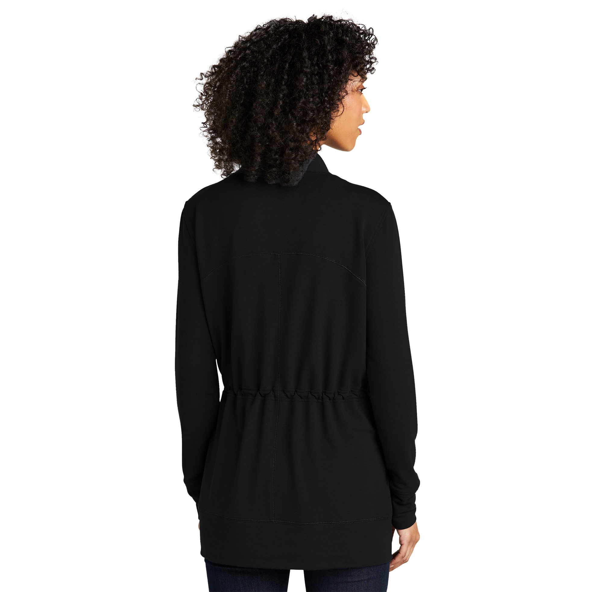 Port Authority LK825 Ladies Microterry Cardigan - Deep Black | Full Source