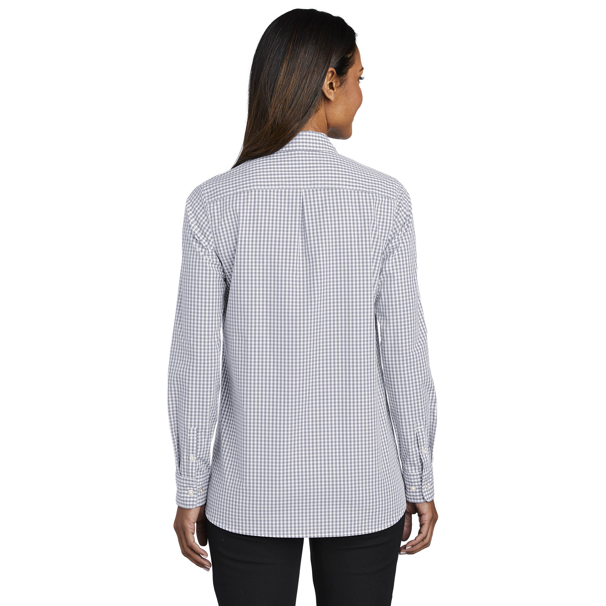 Port Authority LW644 Ladies Broadcloth Gingham Easy Care Shirt - Gusty ...