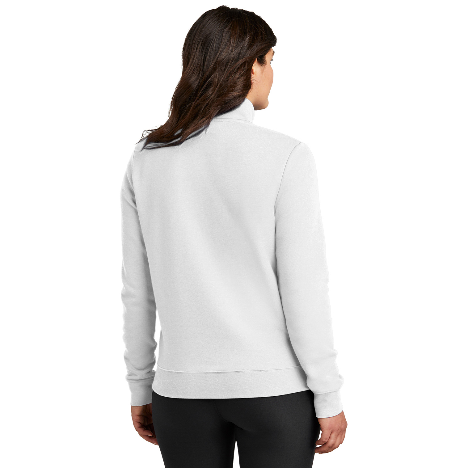 Nike NKDX6720 Club Fleece Sleeve Swoosh 1/2-Zip - White | Full Source