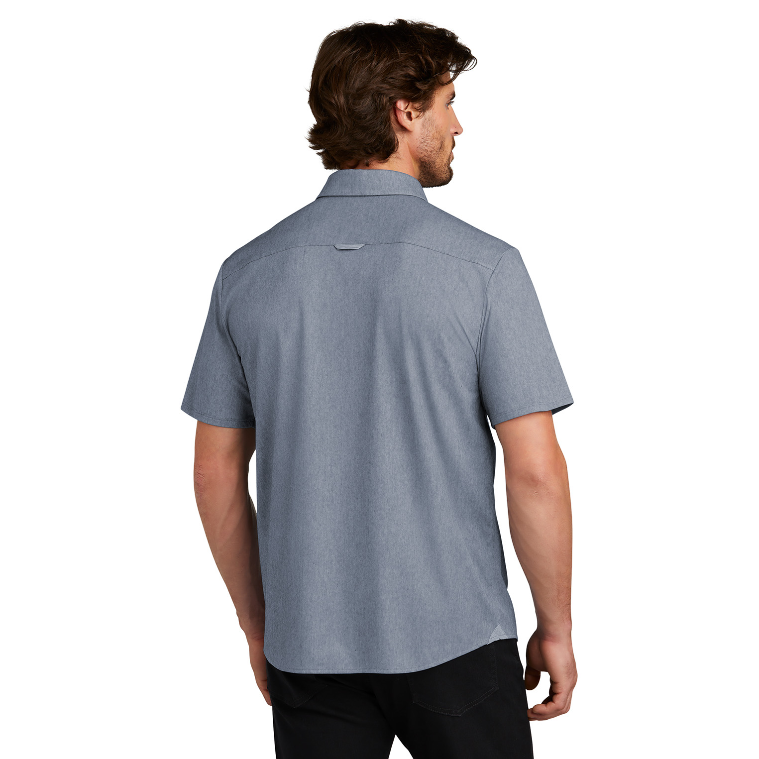 OGIO OG160 Extend Short Sleeve Button-Up - Deep Blue Heather | Full Source