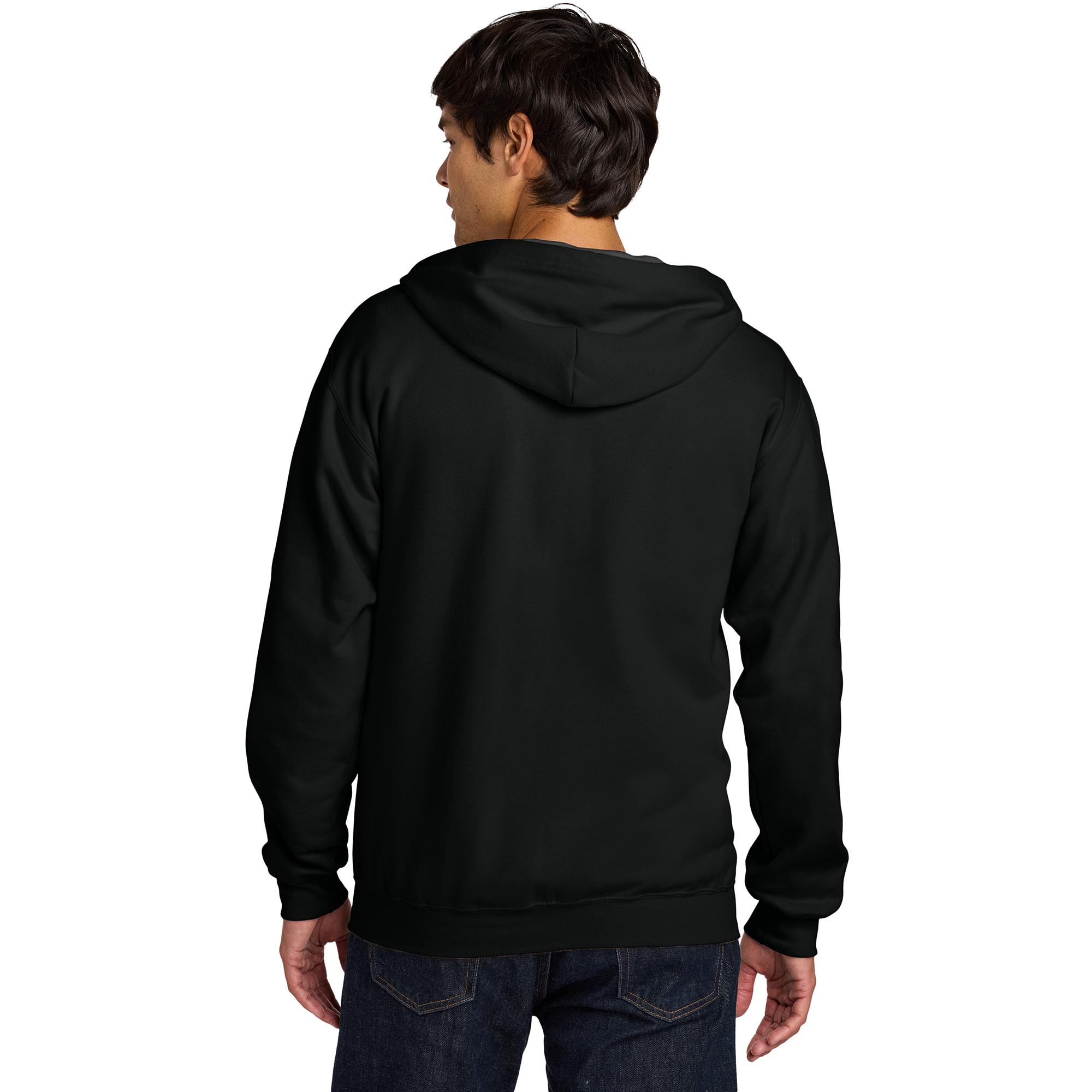 Gildan SF600 Midweight Fleece Full-Zip Hooded Sweatshirt - Black | Full ...