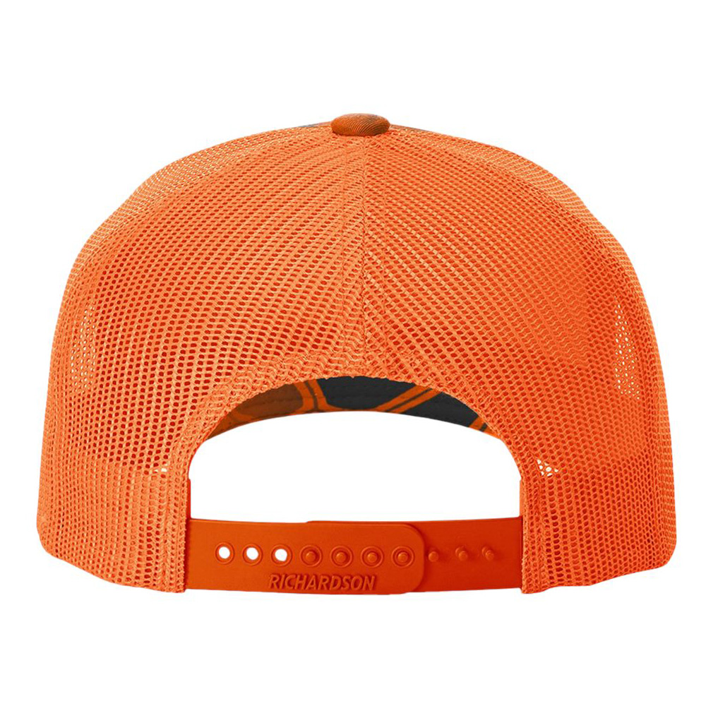 Richardson 112PFP Five Panel Printed Trucker Cap - Kryptek Inferno/Blaze Orange | Full Source