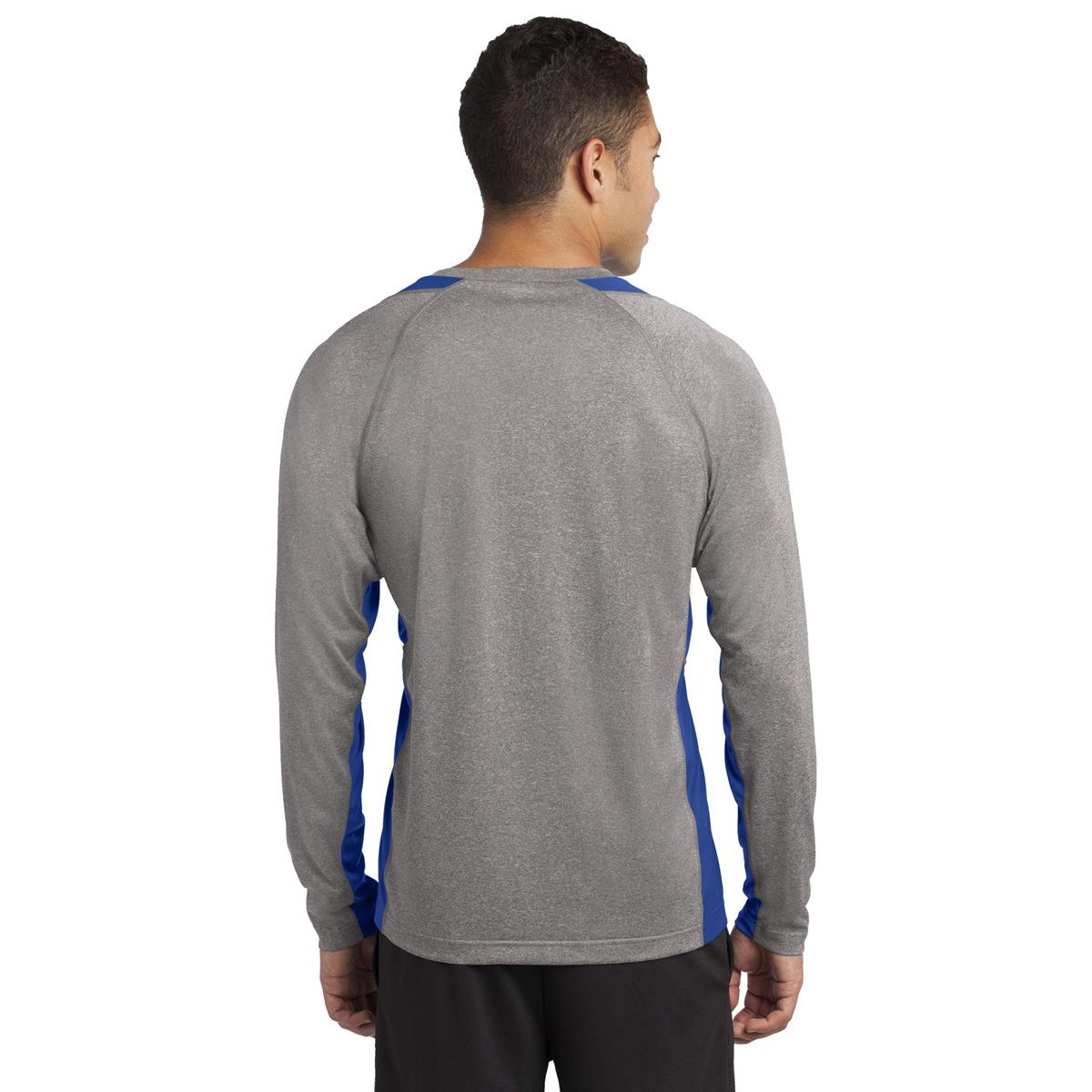 Sport-Tek ST361LS Long Sleeve Heather Colorblock Contender Tee ...