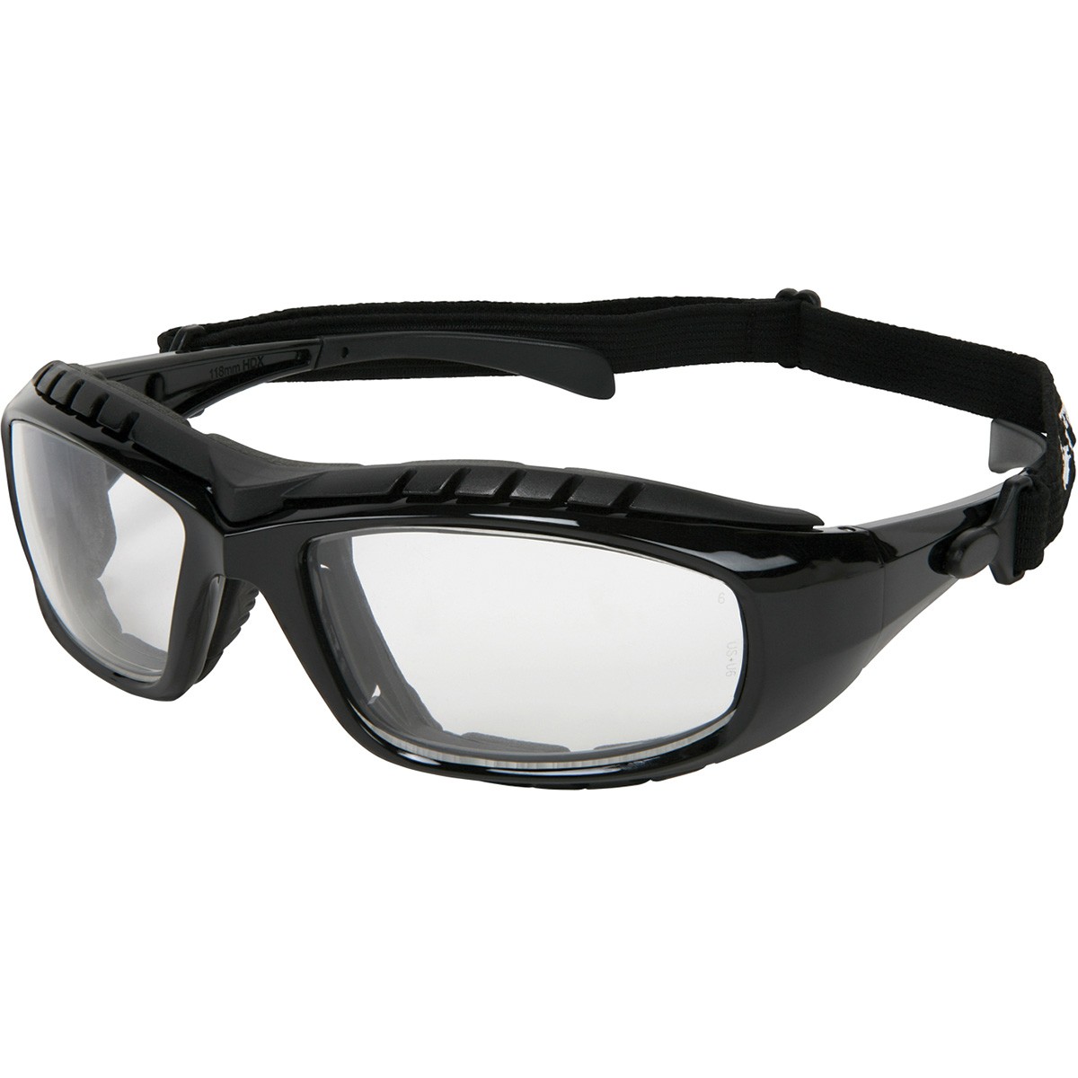 MCR Safety HDX110PF HDX1 Safety Glasses/Goggles - Black Foam Lined ...