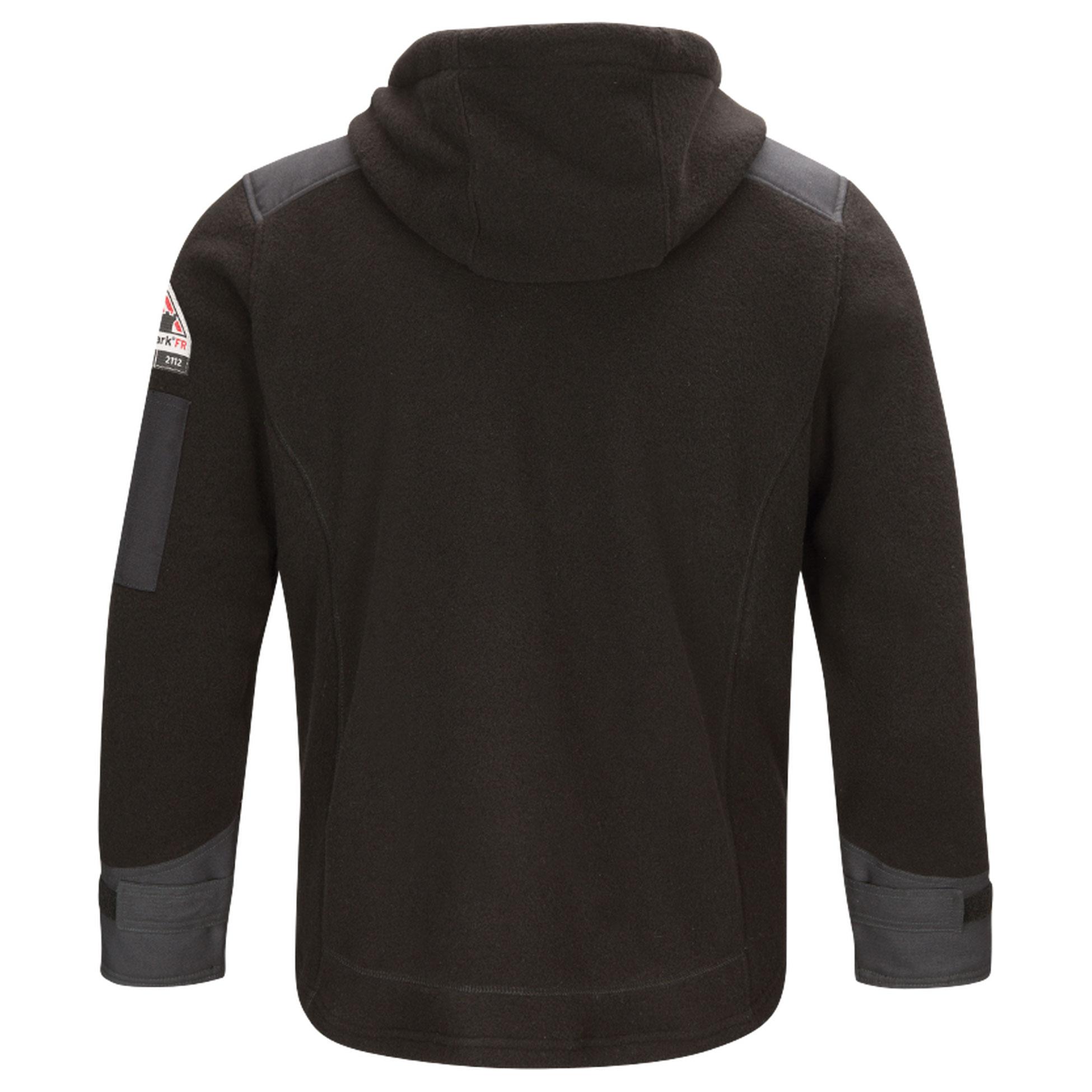 Bulwark FR SMH8BK Men's Front Zip Modacrylic Blend Fleece Hoodie | Full ...
