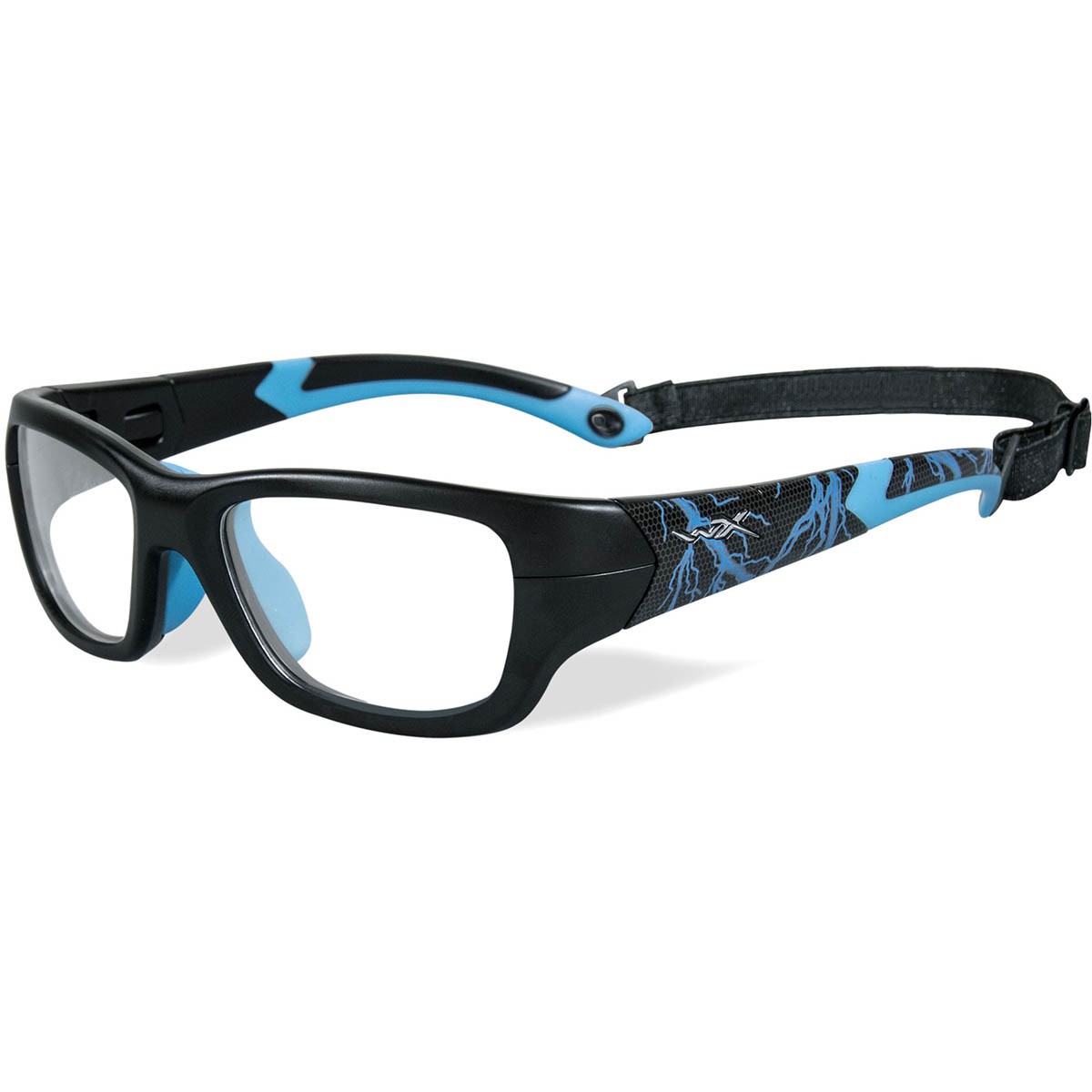 Wiley X YFFLA04 WX Flash Safety Glasses - Matte Black with Lightning ...