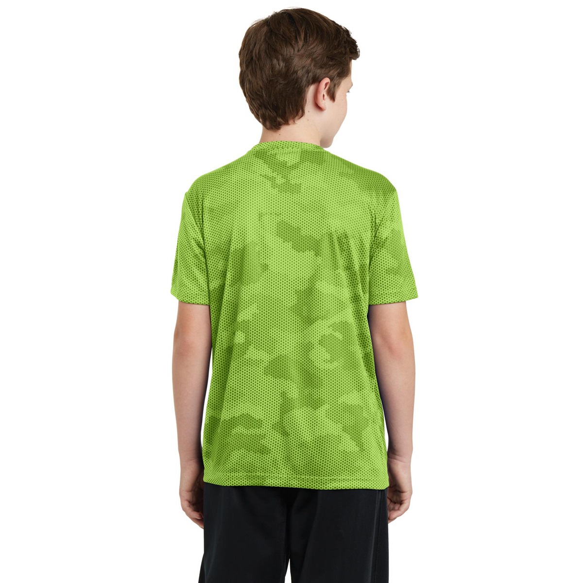 Sport-Tek YST370 Youth CamoHex Tee - Lime Shock | Full Source