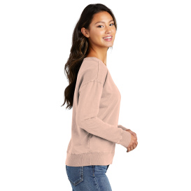 Port & Company LPC098V Ladies Beach Wash Garment-Dyed V-Neck Sweatshirt ...