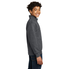 Port & Company PC78YQ Youth Core Fleece 1/4-Zip Sweatshirt - Dark ...