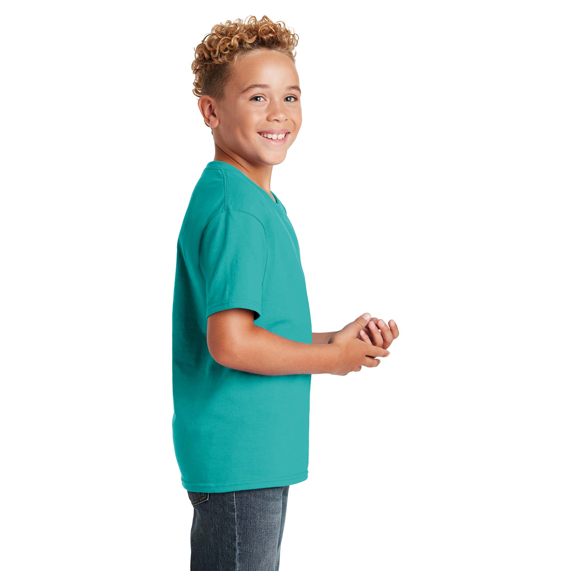 Jerzees 29B Youth Dri-Power Active 50/50 Cotton/Poly T-Shirt - Jade ...