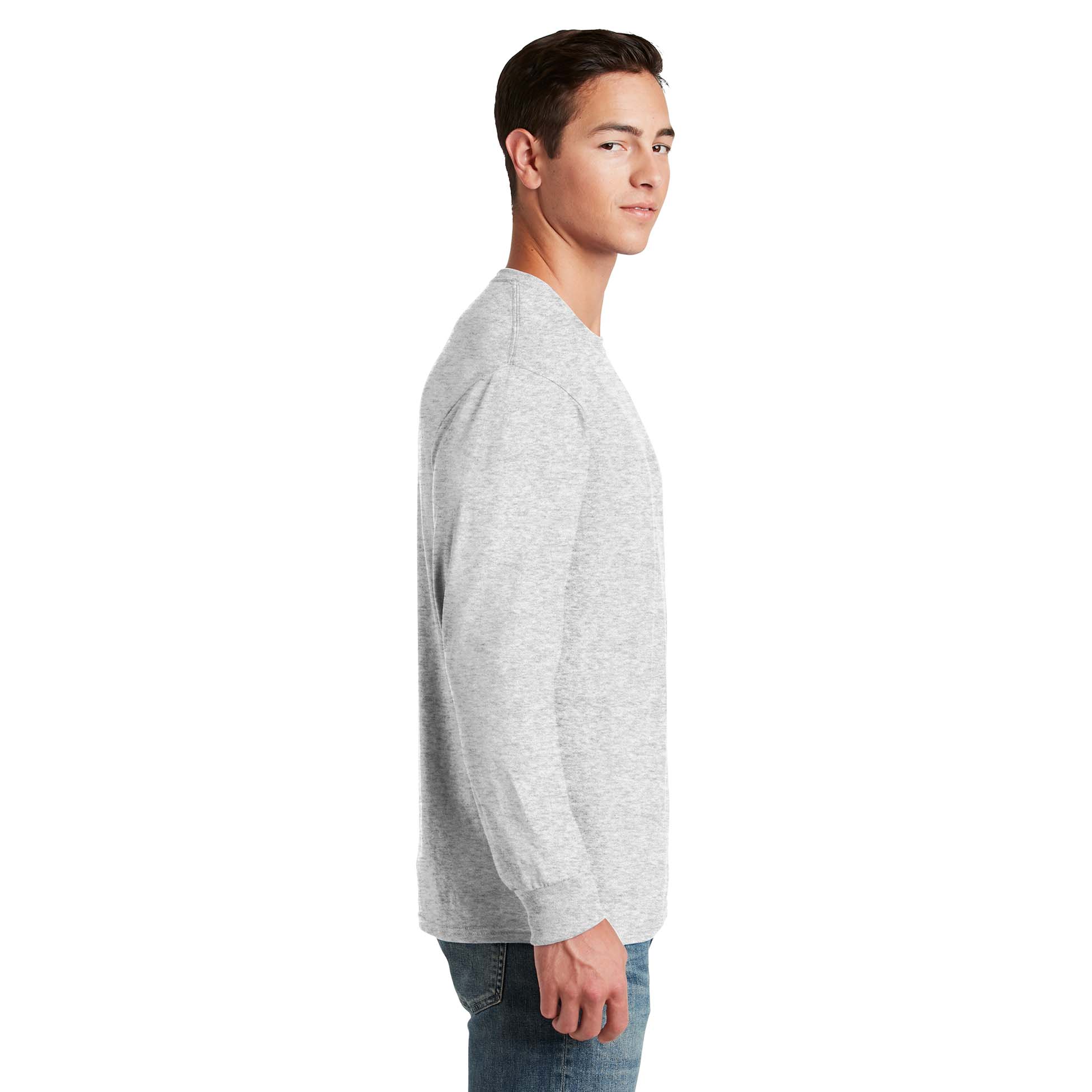 Jerzees 29LS Dri-Power 50/50 Cotton/Poly Long Sleeve T-Shirt - Ash ...