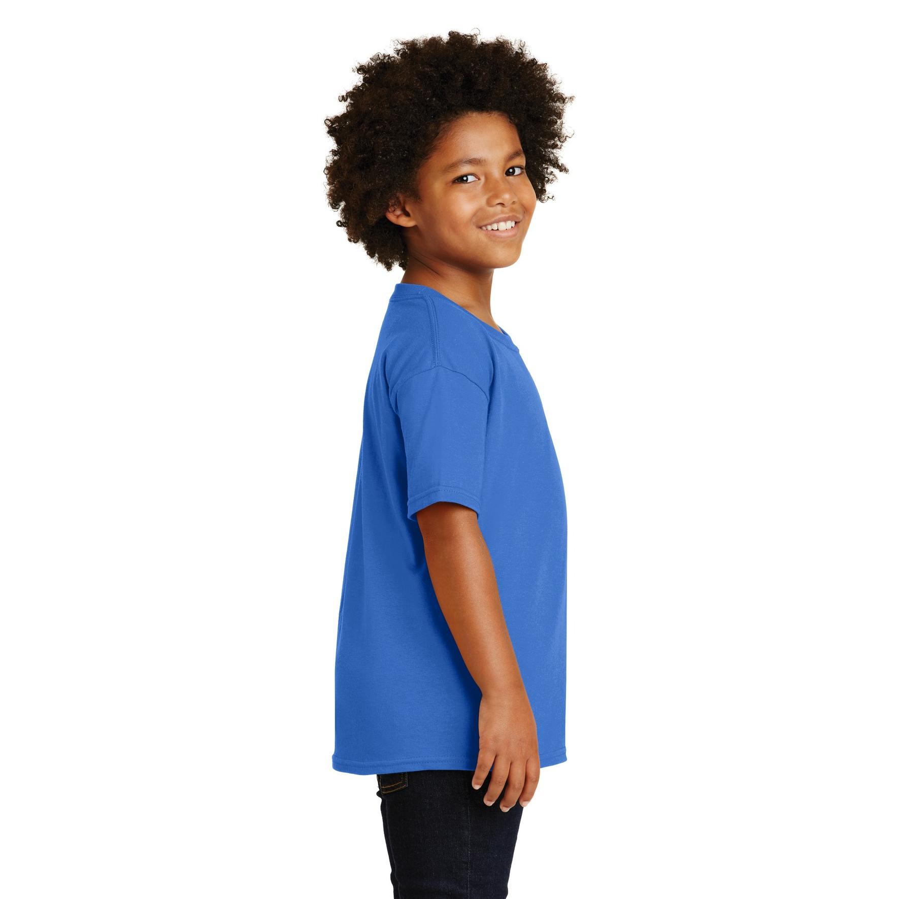 Gildan 5000B Youth Heavy 100% Cotton T-Shirt - Neon Blue | Full Source