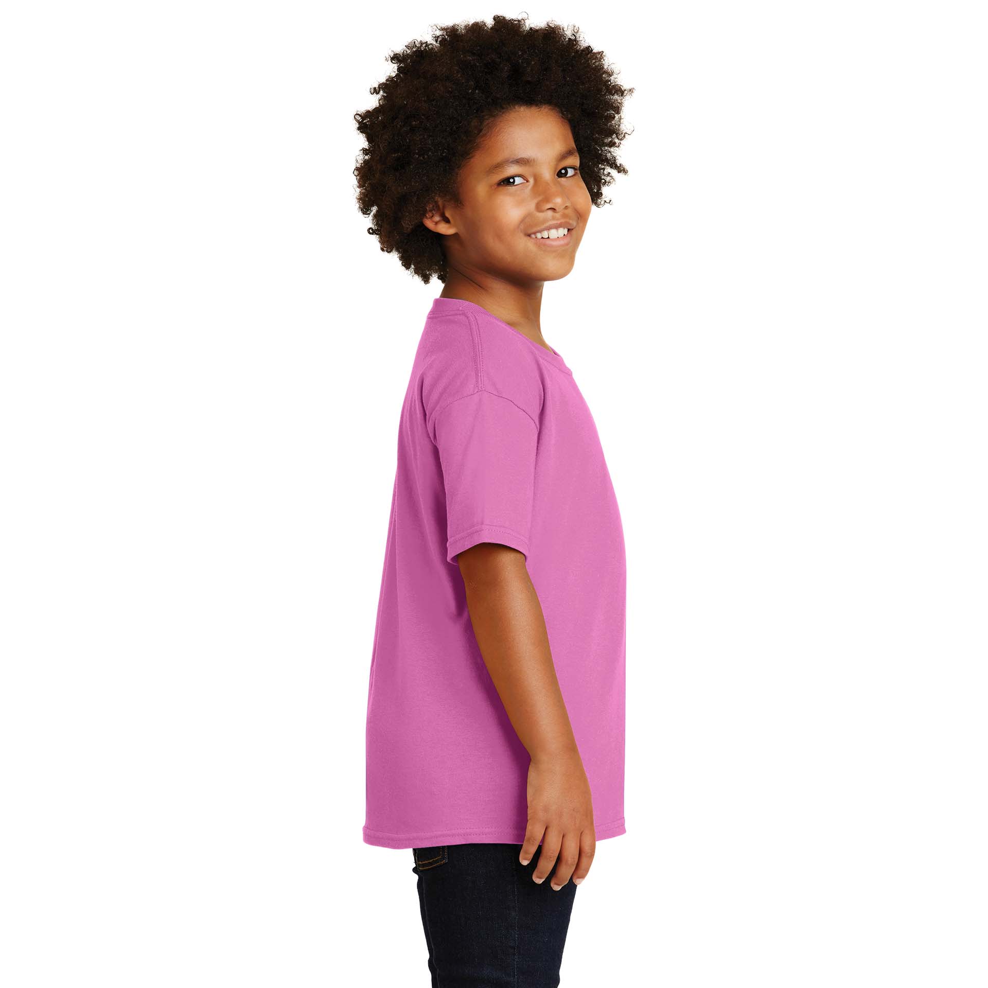 Gildan 5000B Youth Heavy 100% Cotton T-Shirt - Azalea | Full Source