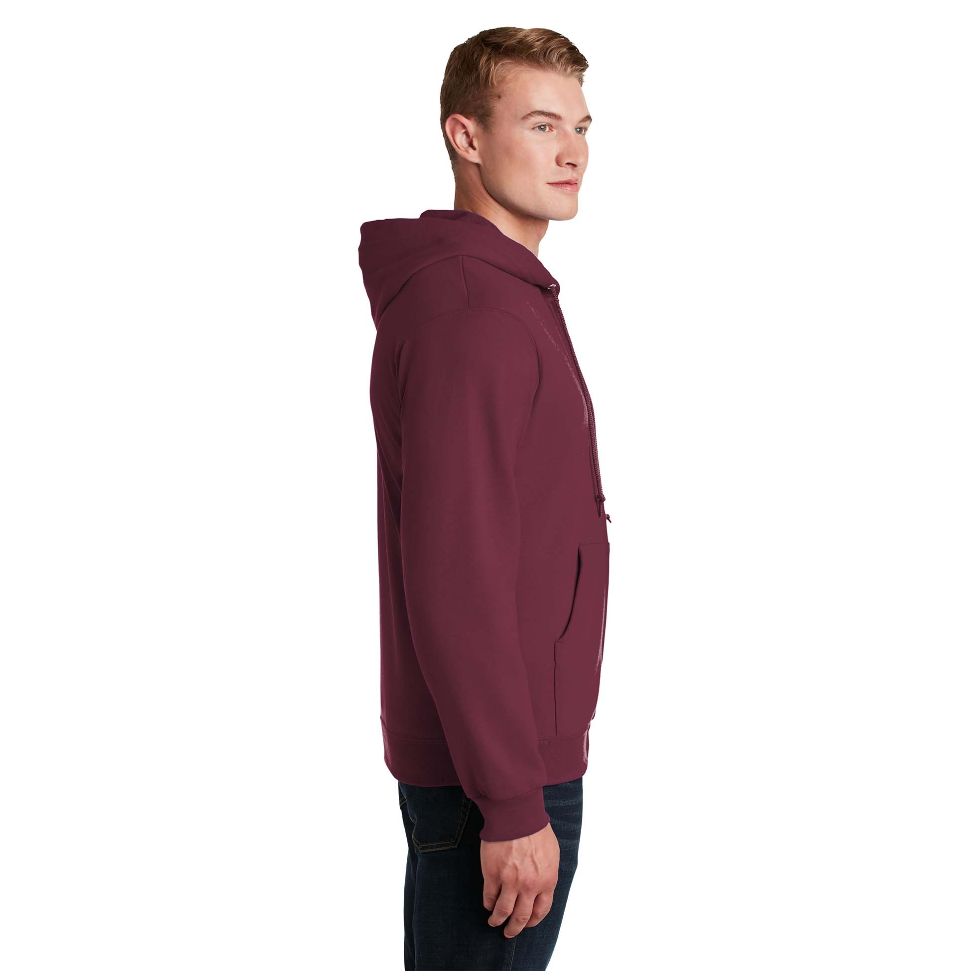 Jerzees 993M NuBlend Full-Zip Hooded Sweatshirt - Maroon | Full Source