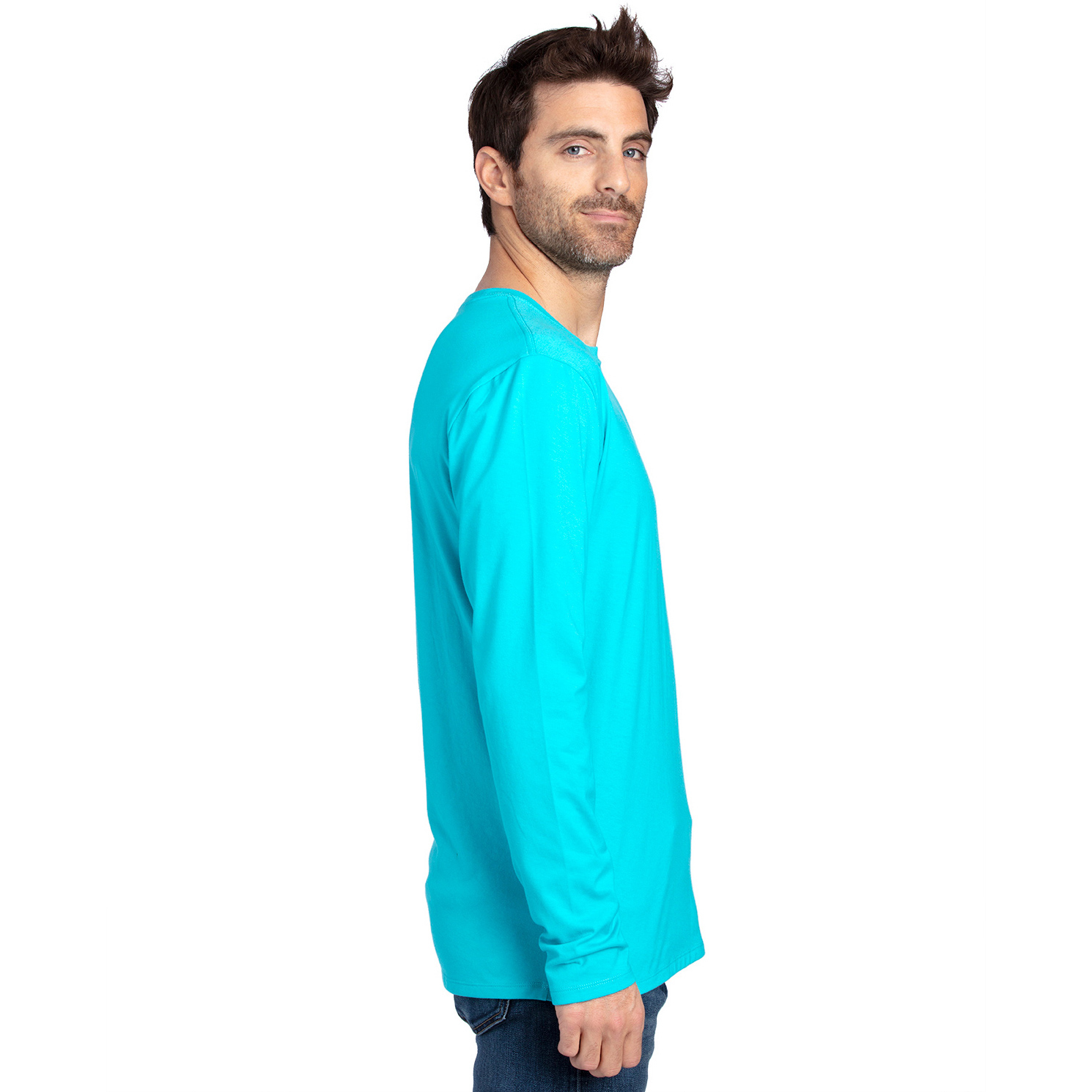 Threadfast 100LS Unisex Ultimate CVC Long-Sleeve T-Shirt - Pacific Blue ...