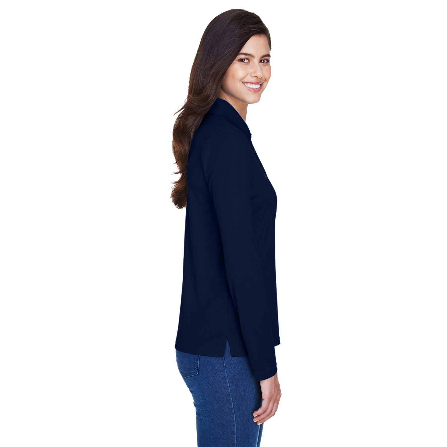 Core 365 78192 Ladies Pinnacle Performance Long Sleeve Pique Polo ...