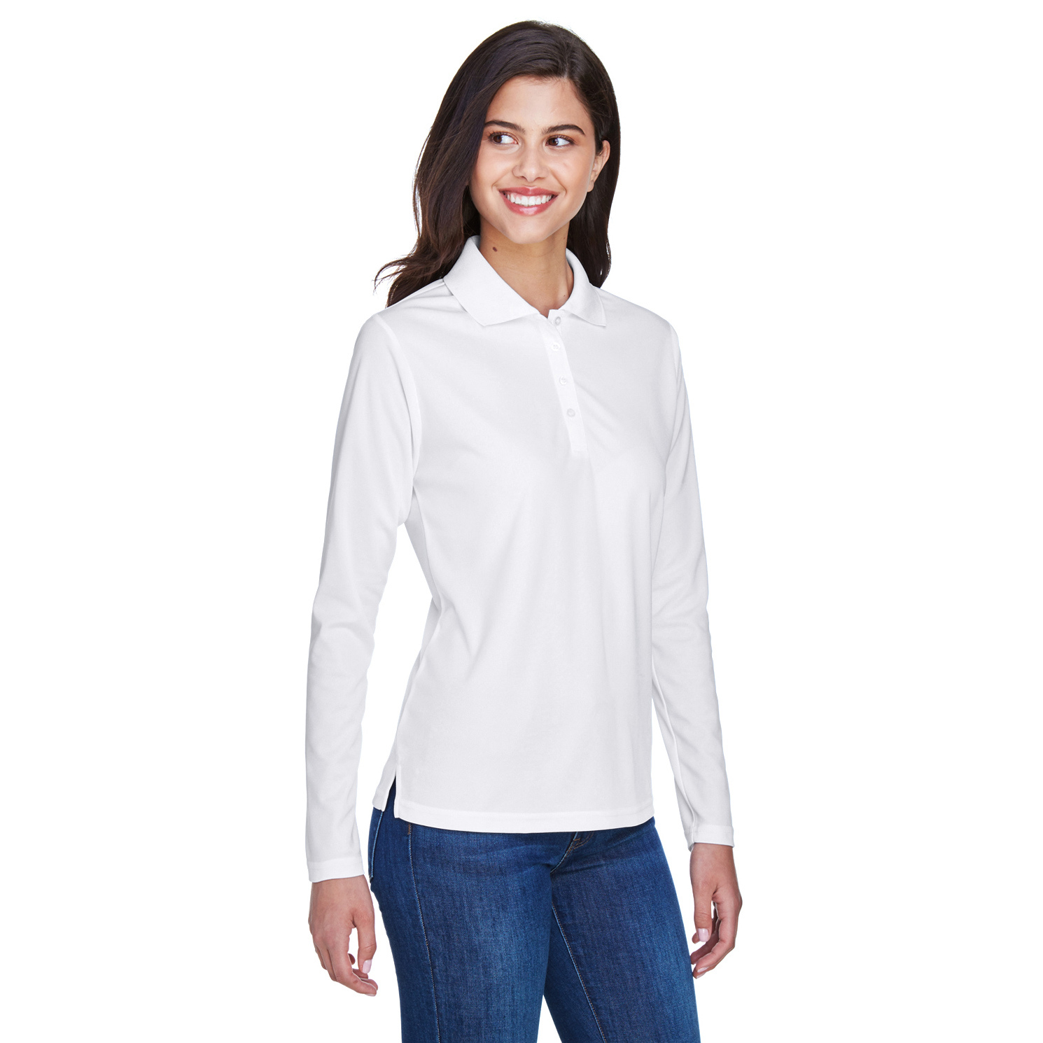 Core 365 78192 Ladies Pinnacle Performance Long Sleeve Pique Polo ...