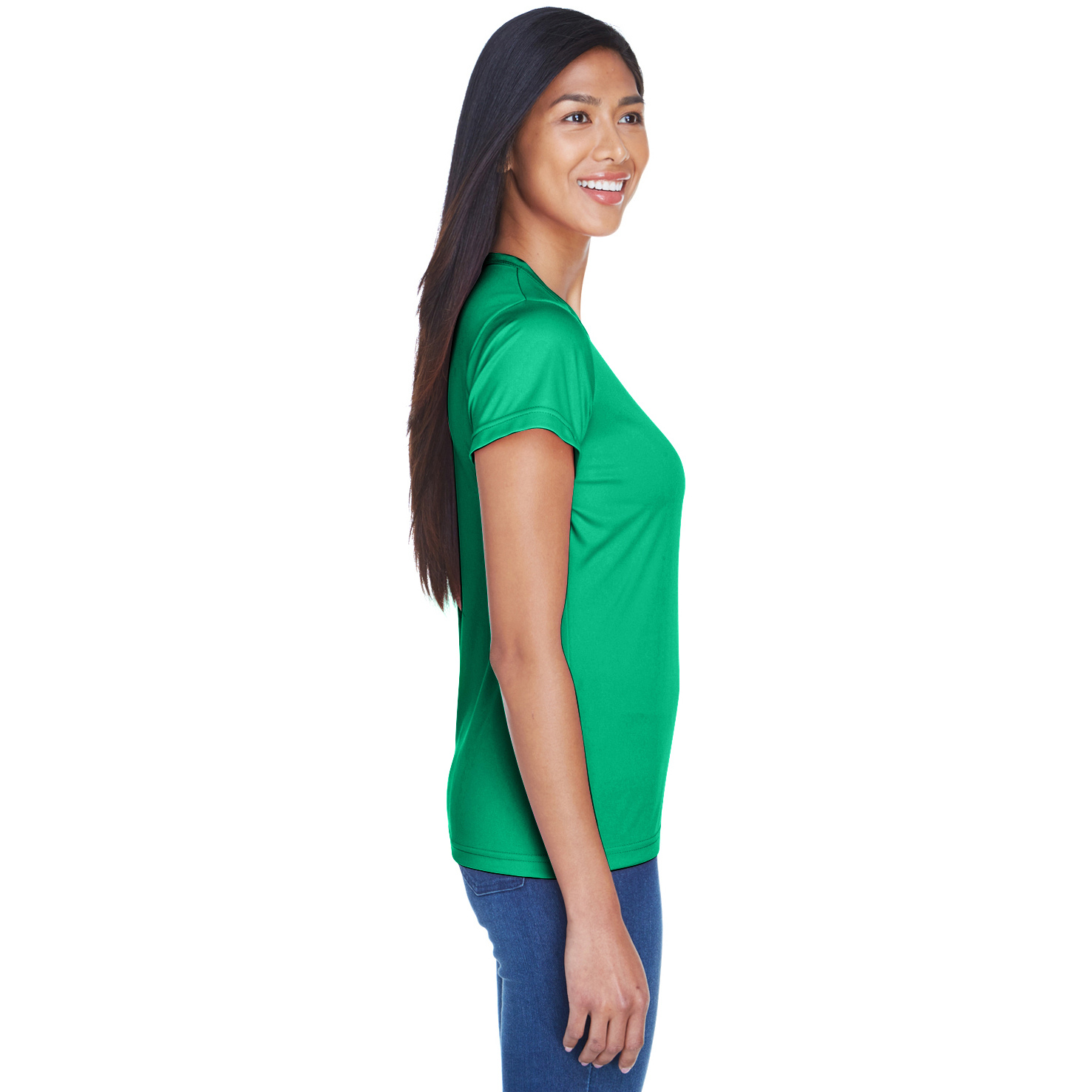 UltraClub 8420L Ladies Cool & Dry Performance Interlock T-Shirt - Kelly ...
