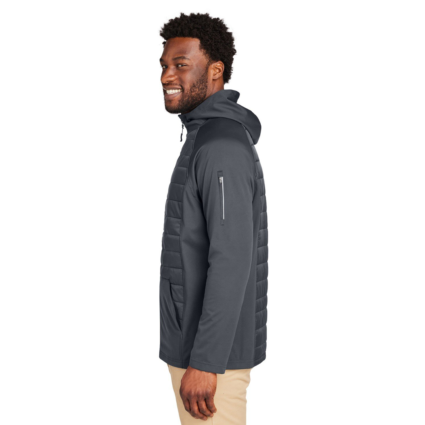 Core 365 CE808 Unisex Techno Lite Hybrid Hooded Jacket - Carbon | Full ...