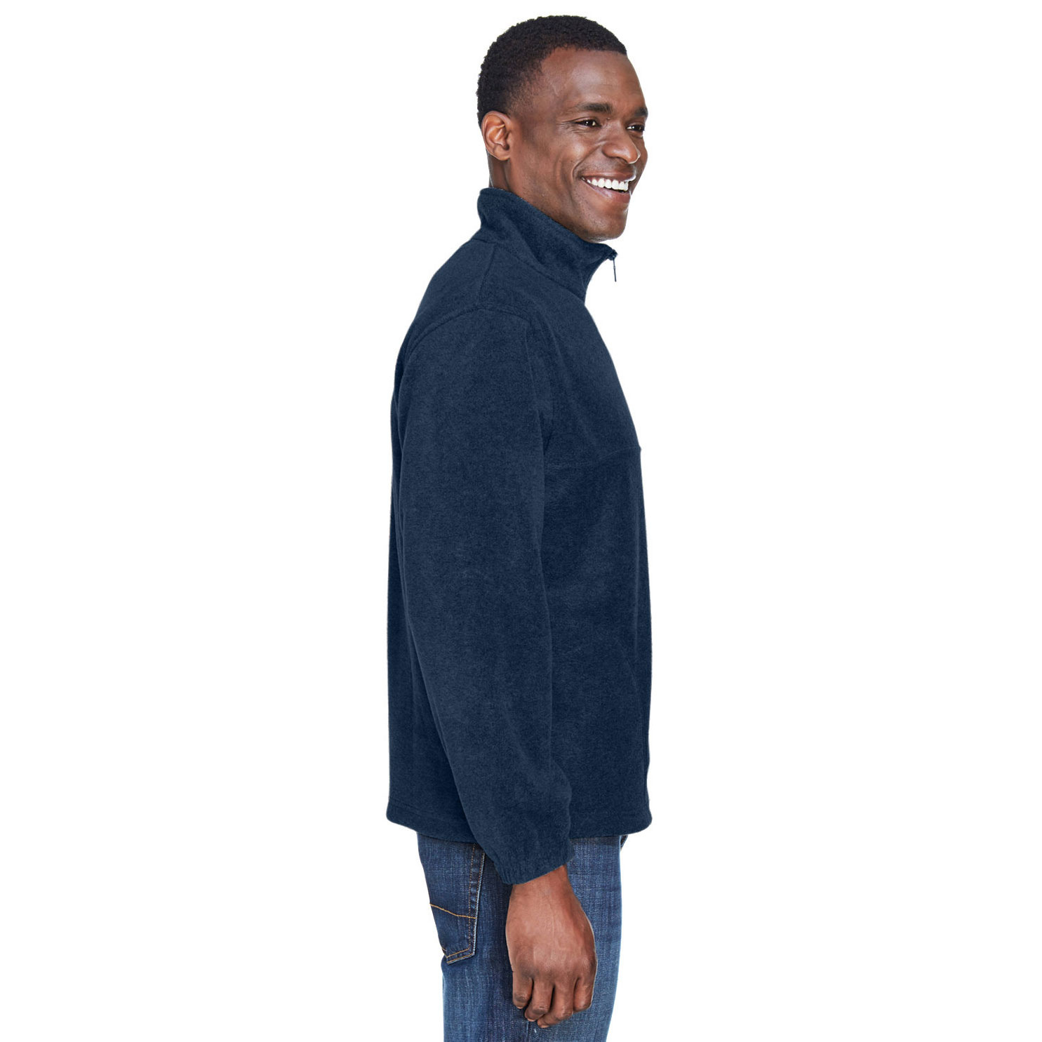 Harriton M980 Adult 8 oz. 1/4-Zip Fleece Pullover - Navy | Full Source