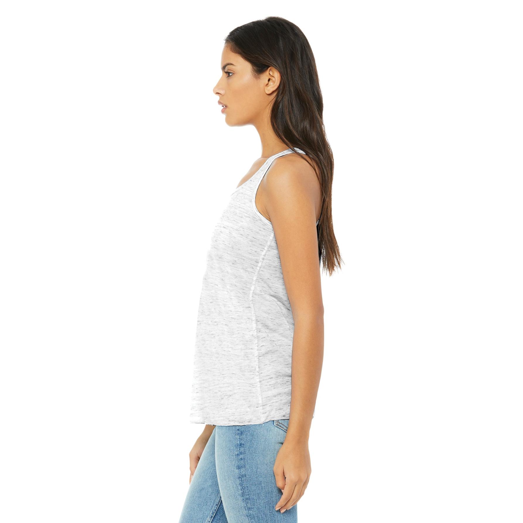 Bella + Canvas BC8800 Women's Flowy Racerback Tank - White Marble ...
