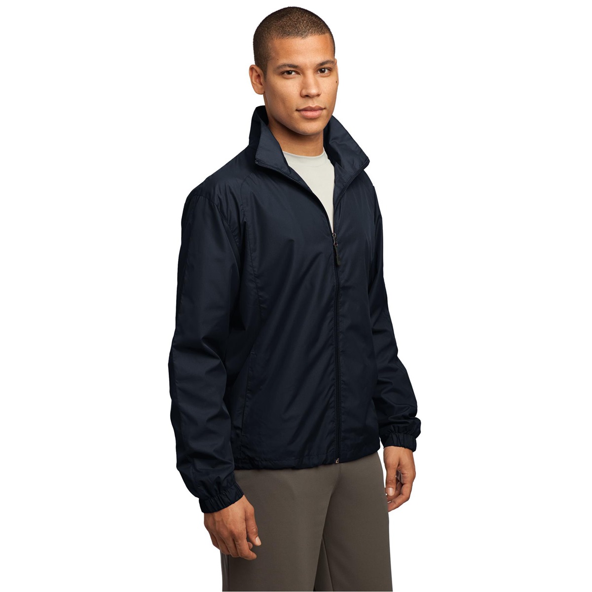 Sport-Tek JST70 Full-Zip Wind Jacket - True Navy | Full Source