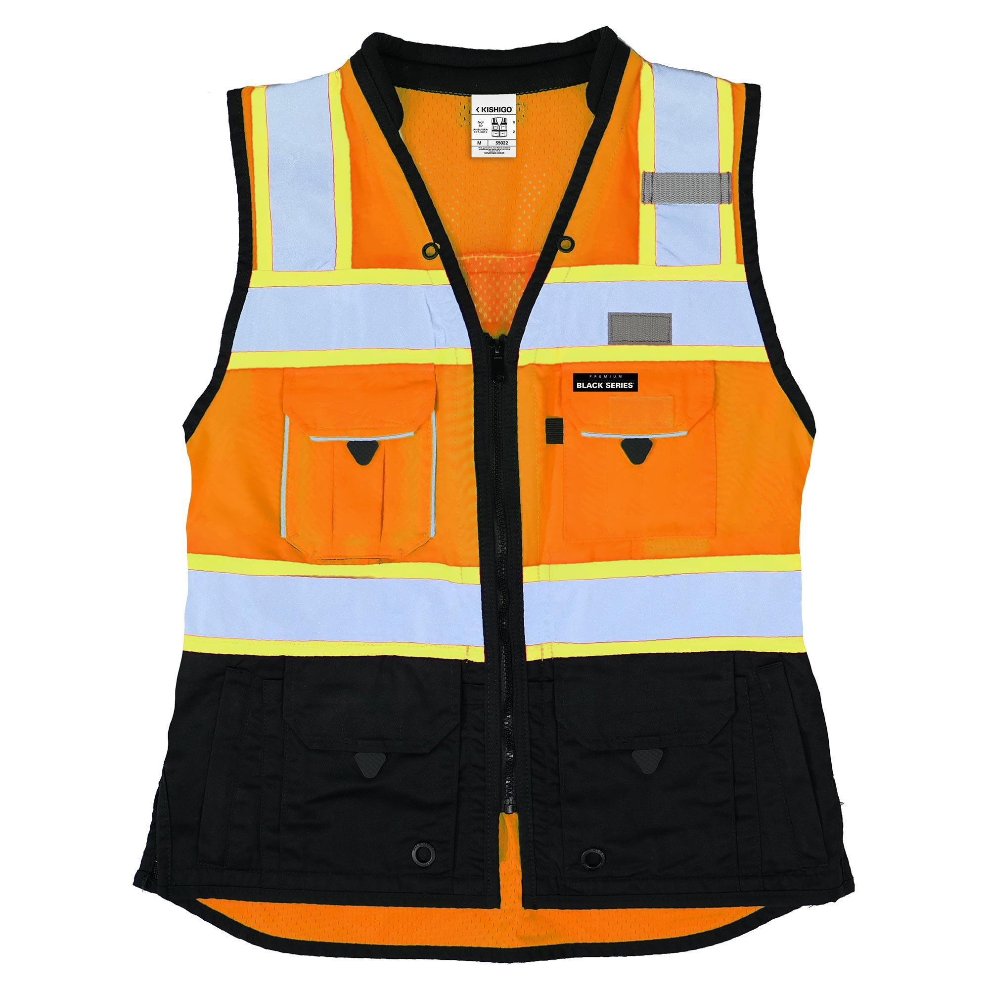 Kishigo S5022 Black Series Women's Heavy Duty Surveyors Safety Vest ...