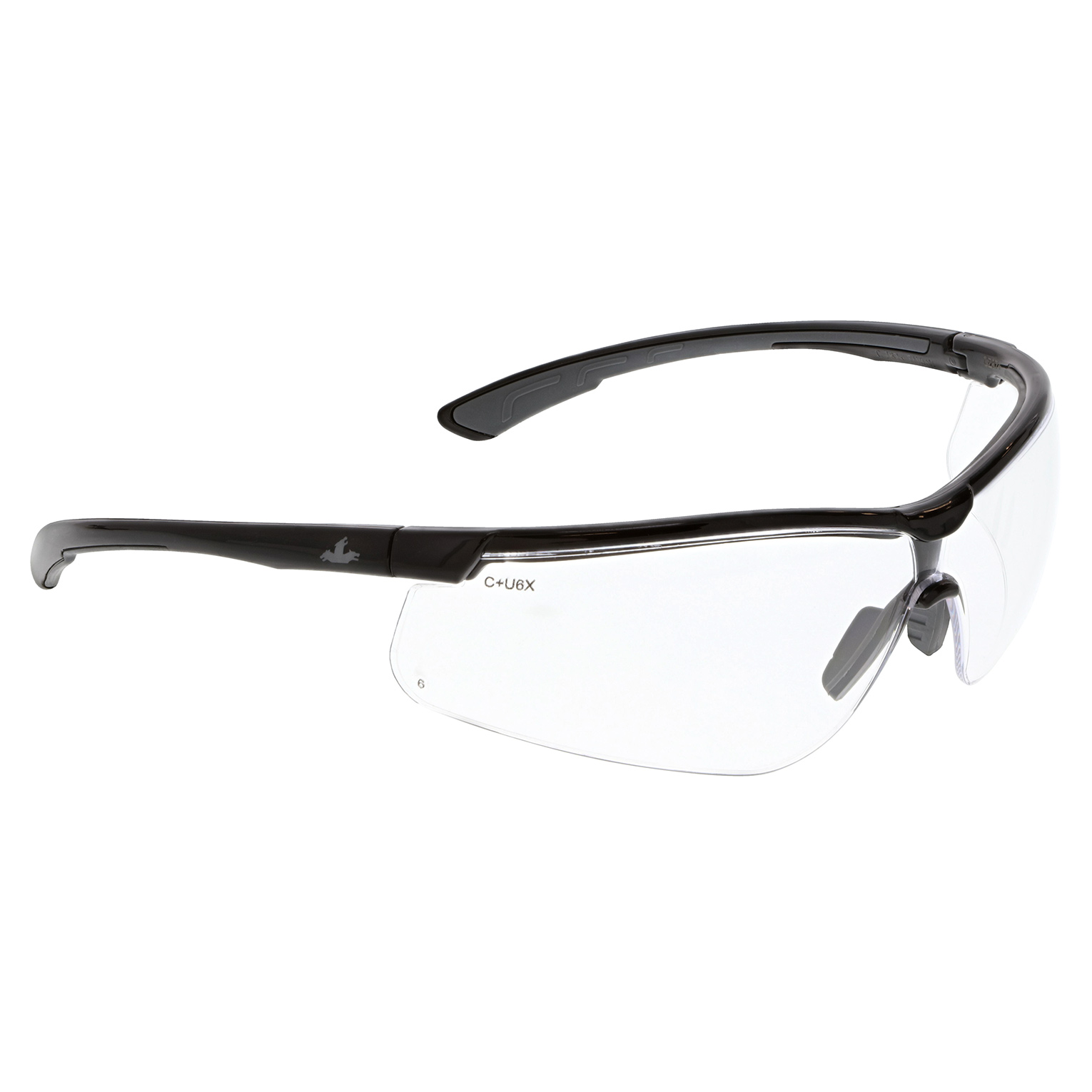 MCR Safety KD710PF Klondike KD7 Safety Glasses - Black/Gray Frame - Clear MAX6 Anti-Fog Lens ...