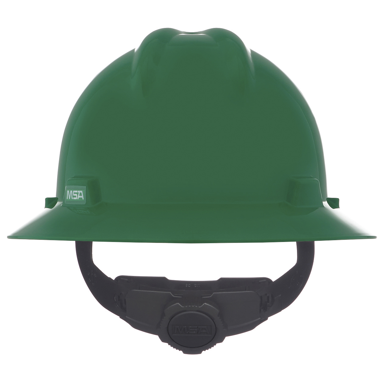 MSA 475370 V-Gard Full Brim Hard Hat - Fas-Trac Suspension - Green ...