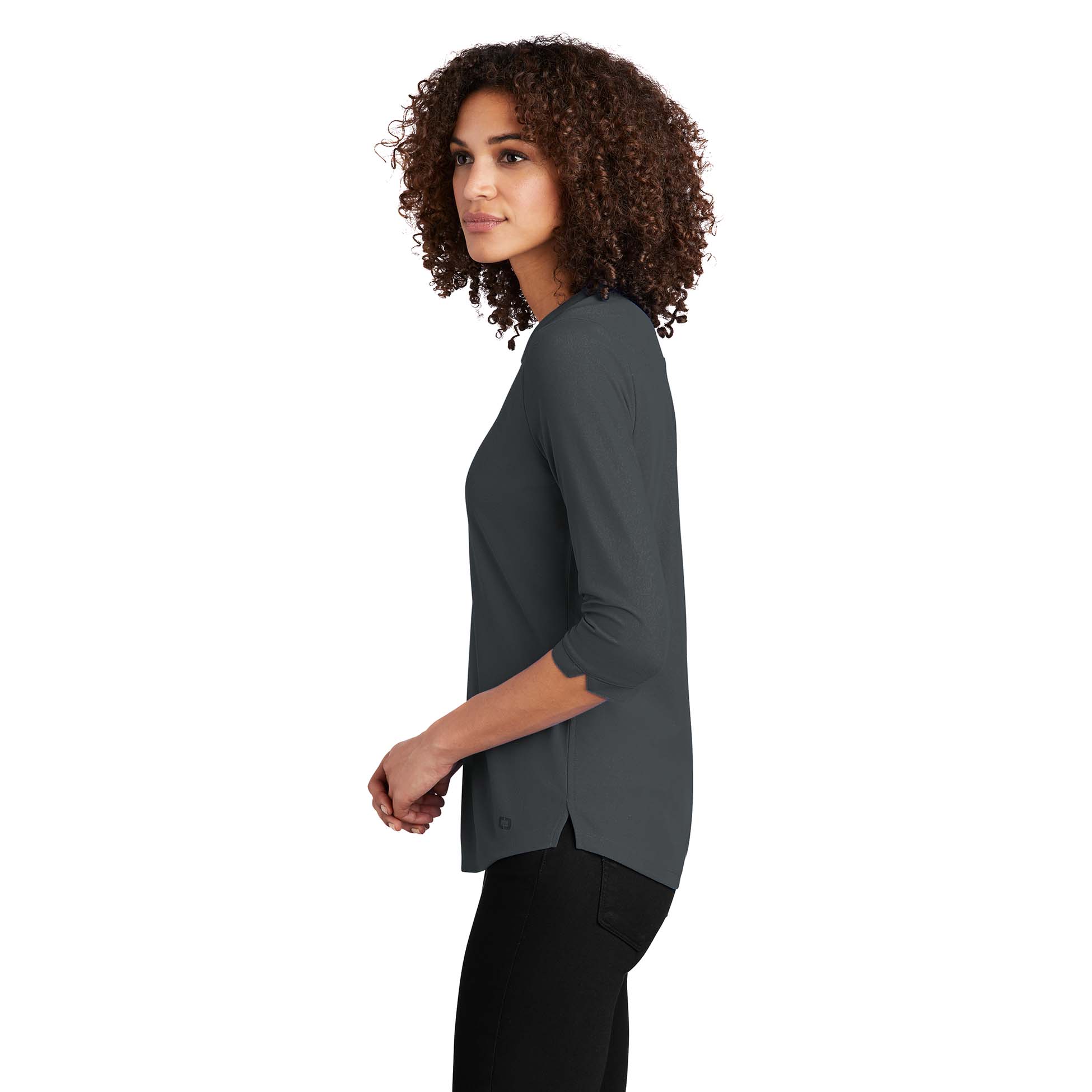 OGIO LOG104 Ladies Jewel Henley - Diesel Grey | Full Source