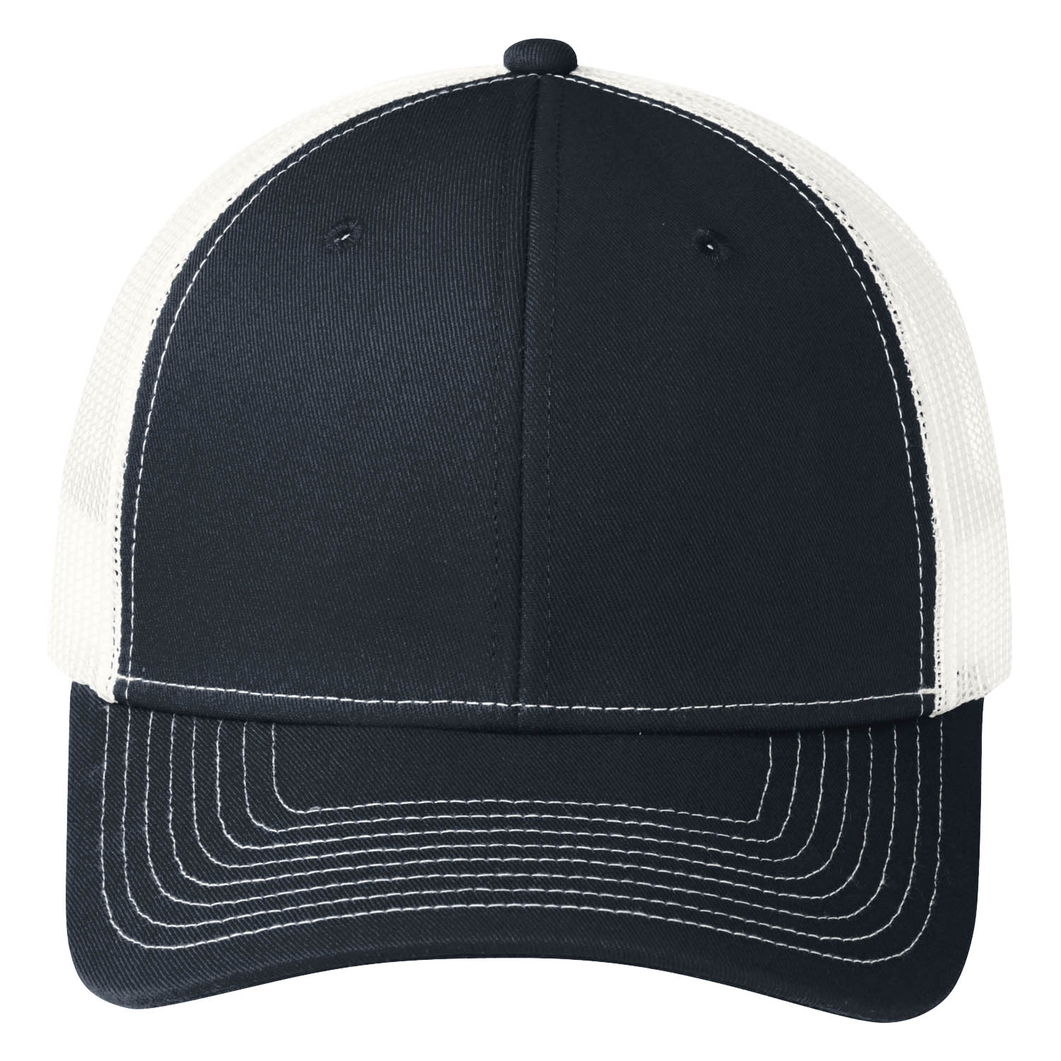 Port Authority C402 Snapback Trucker Cap - Rich Navy/White | Full Source