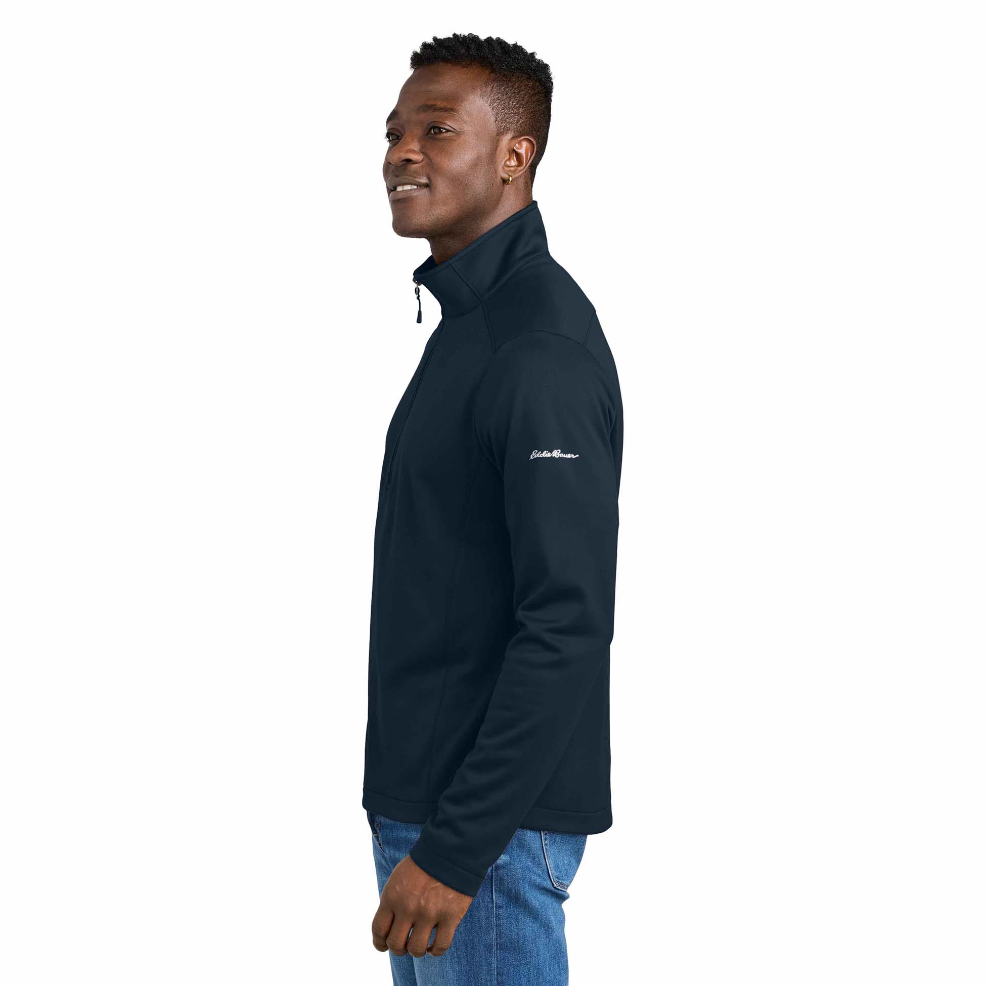 Eddie Bauer EB2360 Smooth Mid Layer Fleece 1/2-Zip - River Blue Navy ...