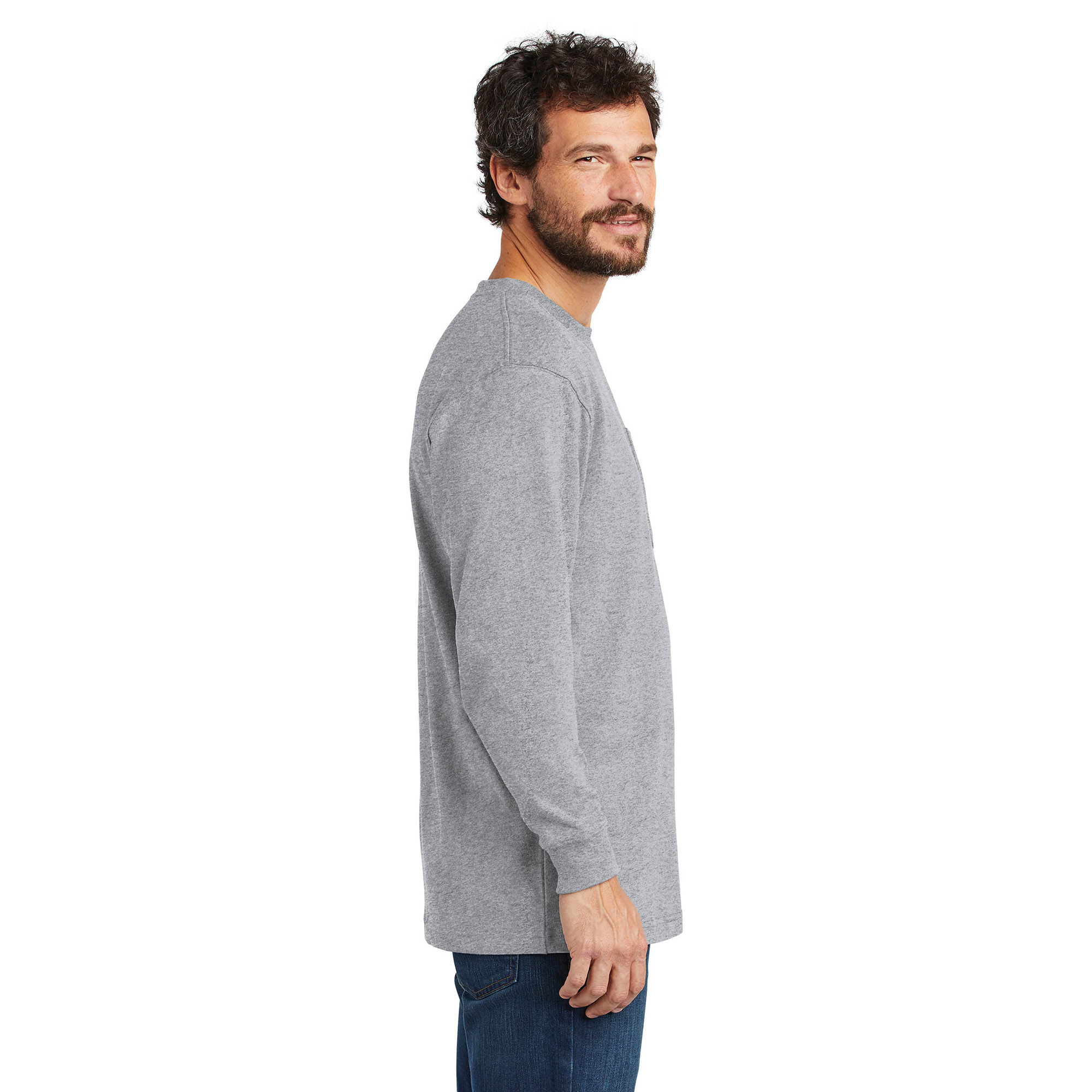 Carhartt K126 Workwear Pocket Long Sleeve T-Shirt - Heather Gray | Full ...