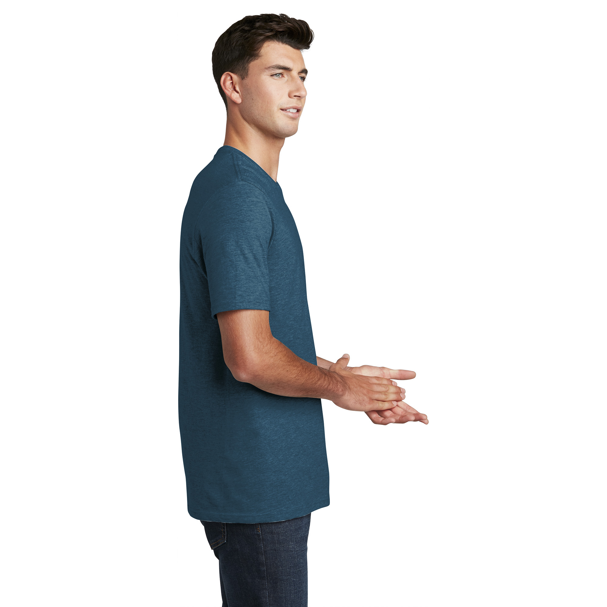 District DM108 Perfect Blend Tee - Deep Turquoise Fleck | Full Source