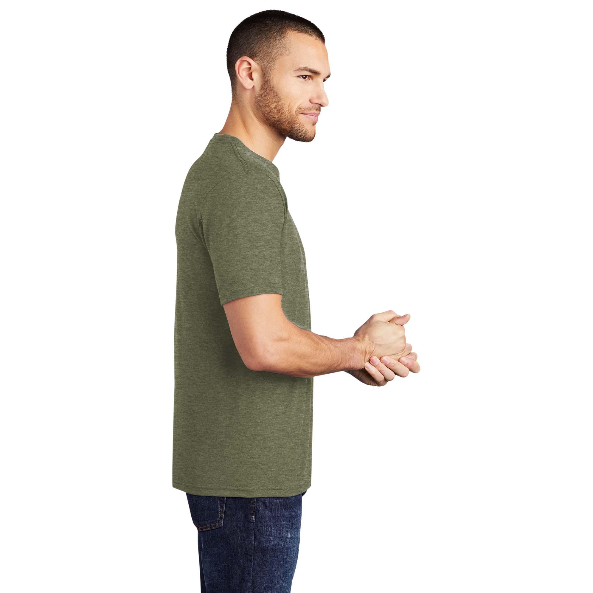 District DM130 Perfect Tri Crew Tee - Military Green Frost | Full Source