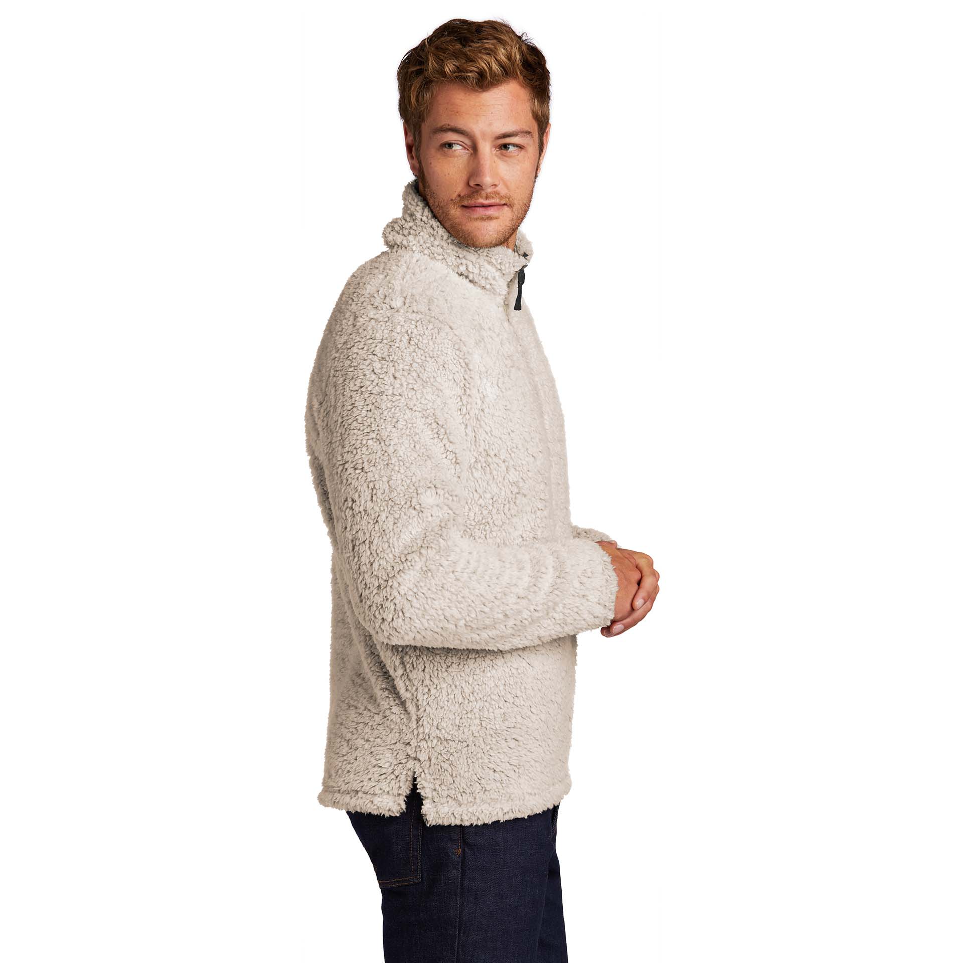 Port Authority F130 Cozy 1/4-Zip Fleece - Oatmeal Heather | Full Source