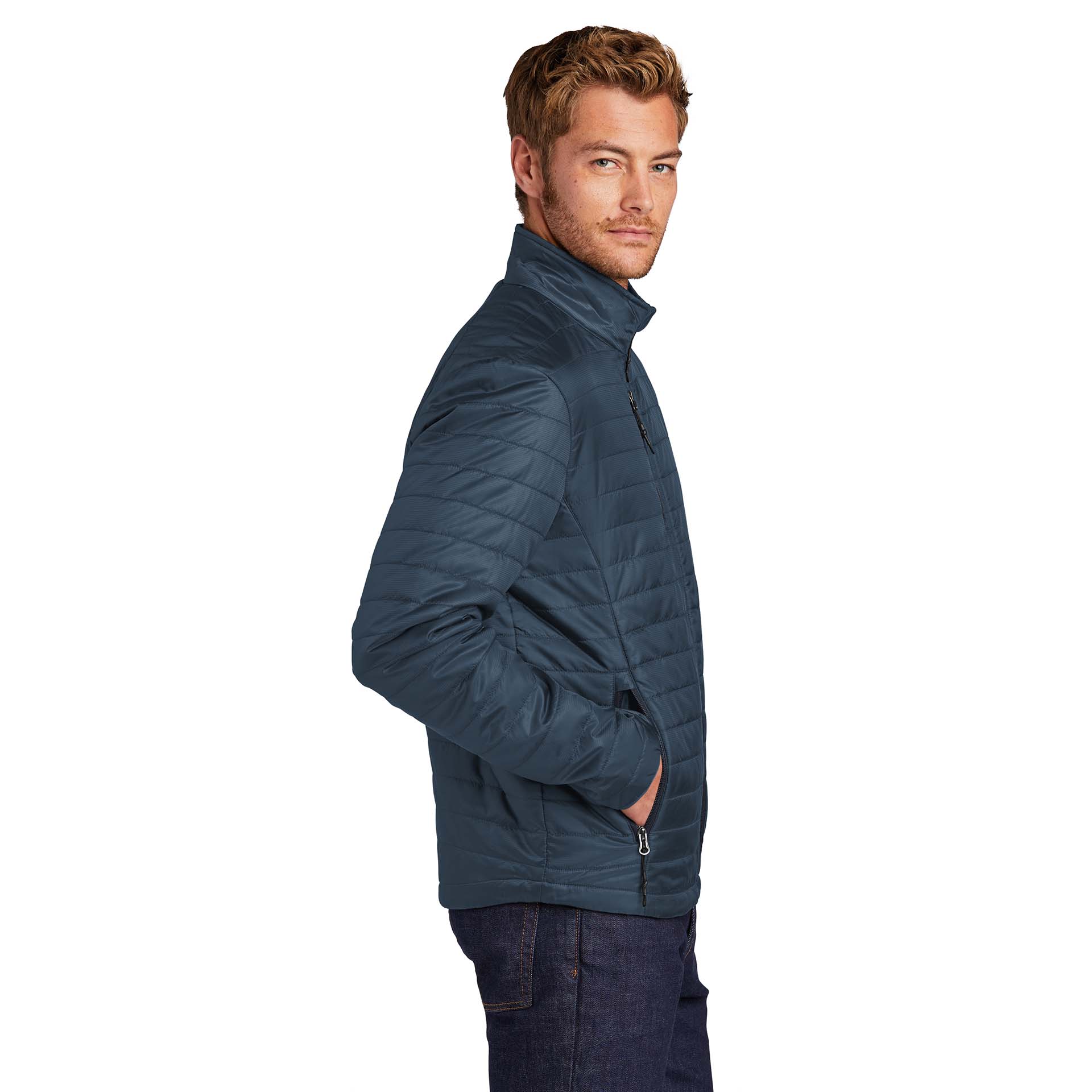 Port Authority J850 Packable Puffy Jacket - Regatta Blue/River Blue ...