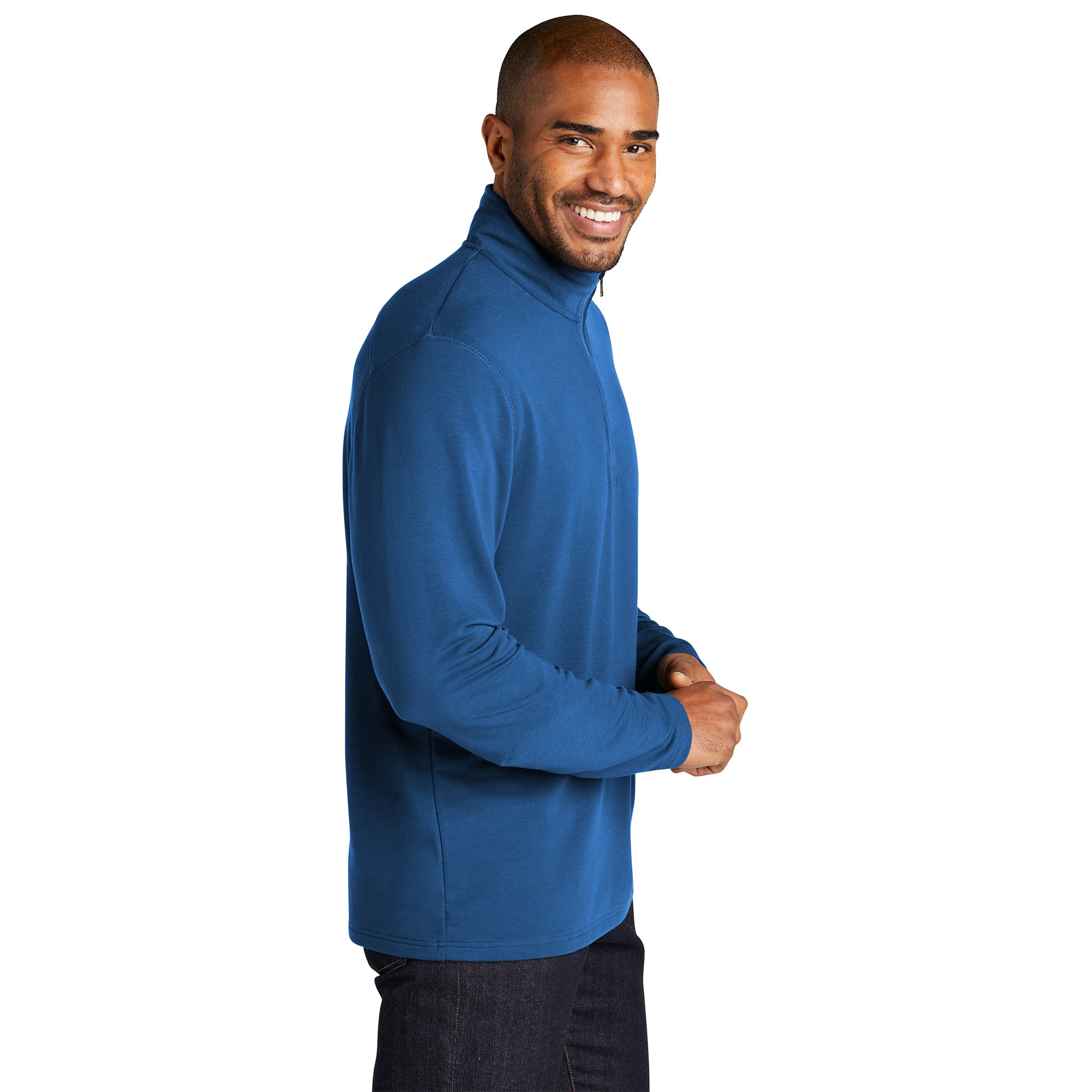 Port Authority K825 Microterry 1/4-Zip Pullover - Aegean Blue | Full Source