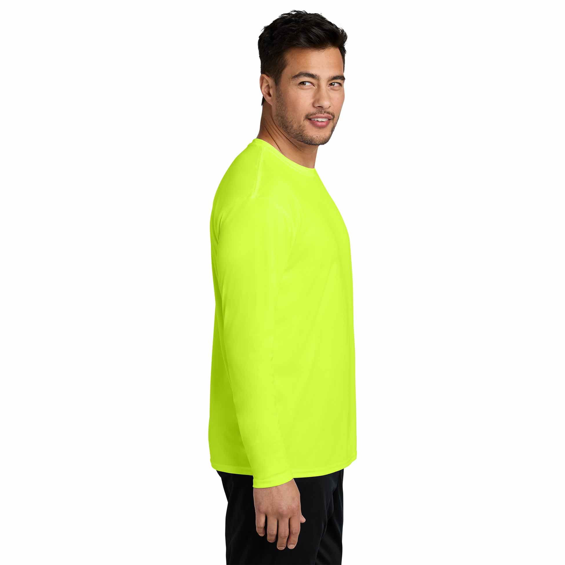 Port & Company PC380LS Long Sleeve Performance Tee - Neon Yellow | Full ...