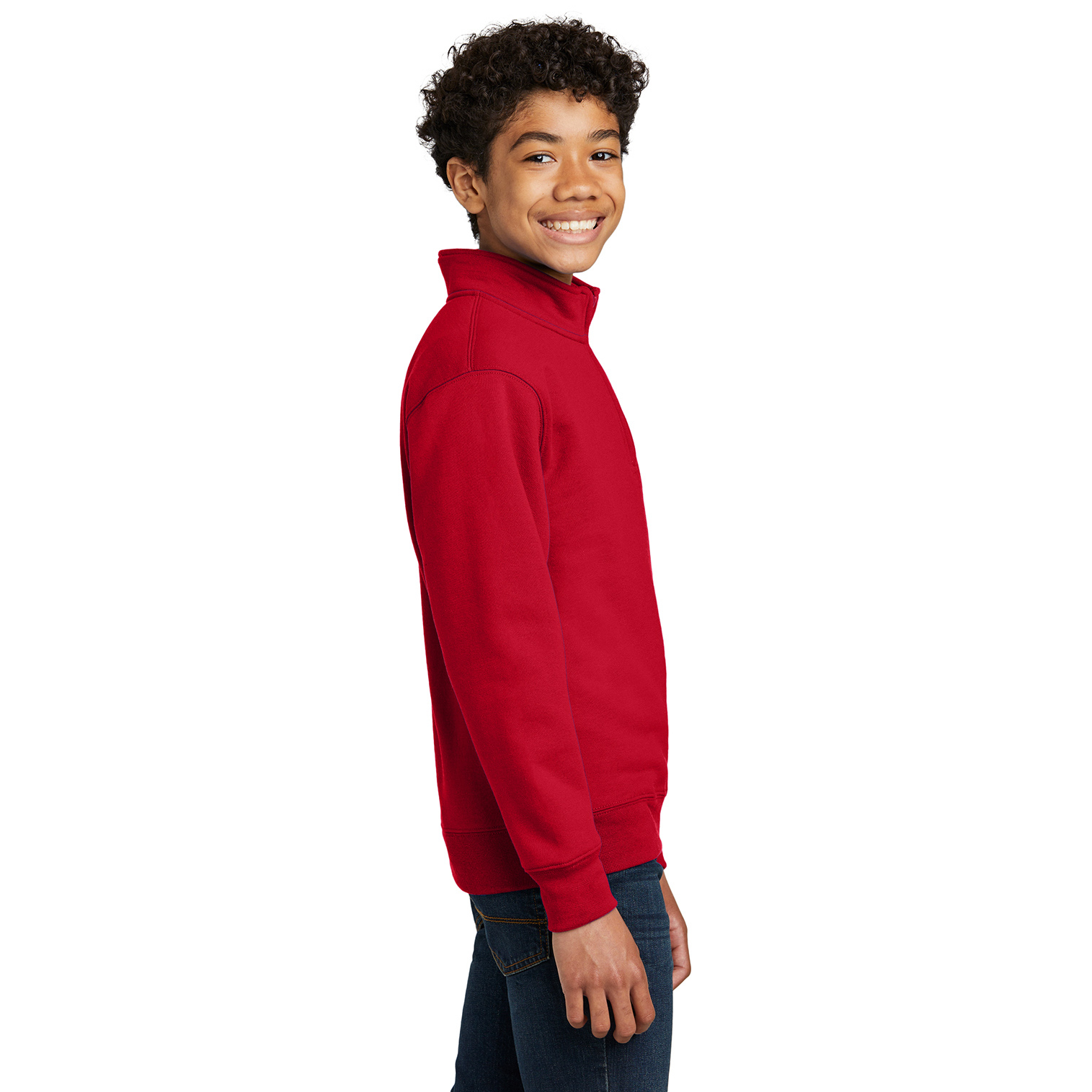Port & Company PC78YQ Youth Core Fleece 1/4-Zip Sweatshirt - Red | Full ...