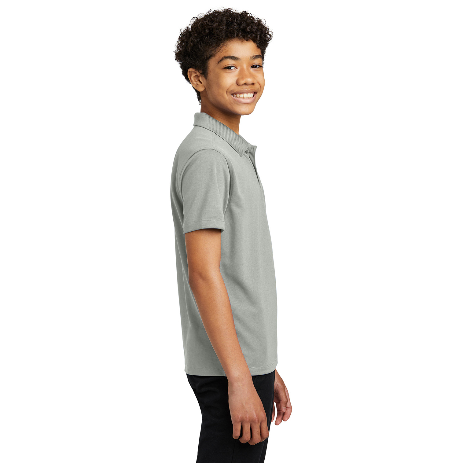 Port Authority Y110 Youth Dry Zone UV Micro-Mesh Polo - Gusty Grey ...