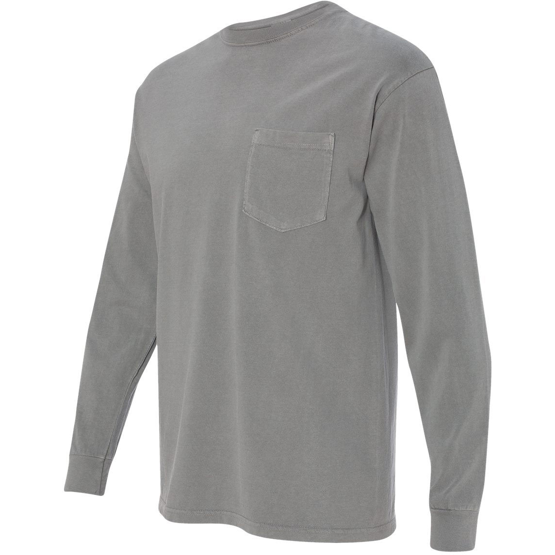 Comfort Colors 4410 Garment-Dyed Heavyweight Long Sleeve Pocket T-Shirt - Grey | Full Source