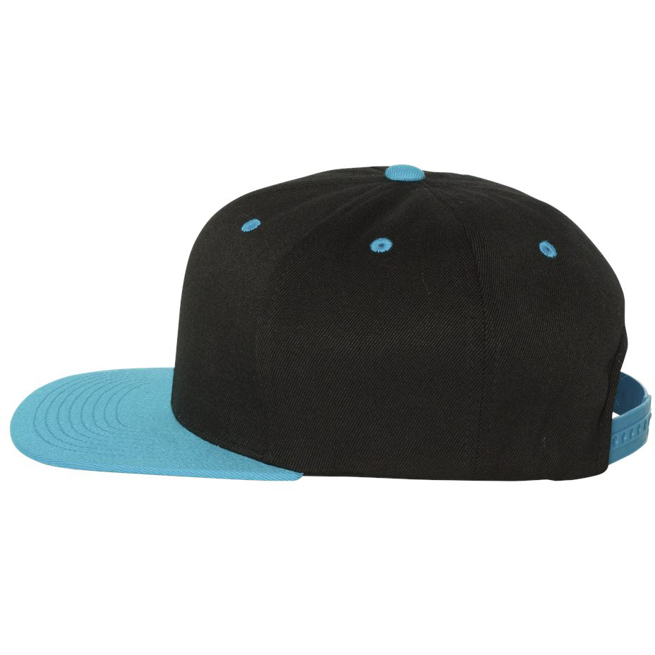 Flexfit 110F Flat Bill Snapback Cap - Black/Teal | Full Source