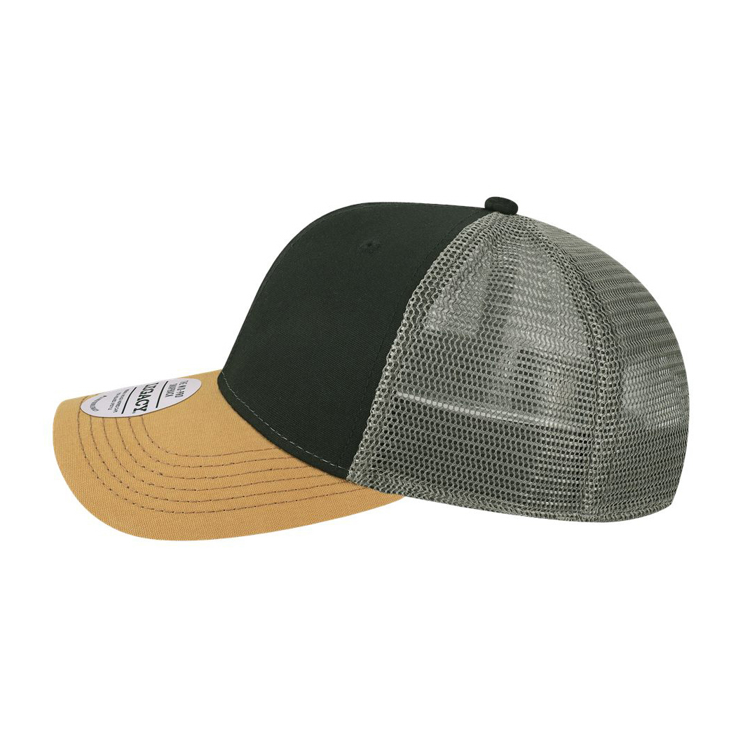 Legacy MPS Mid-Pro Snapback Trucker Cap - Black/Caramel/Dark Grey ...